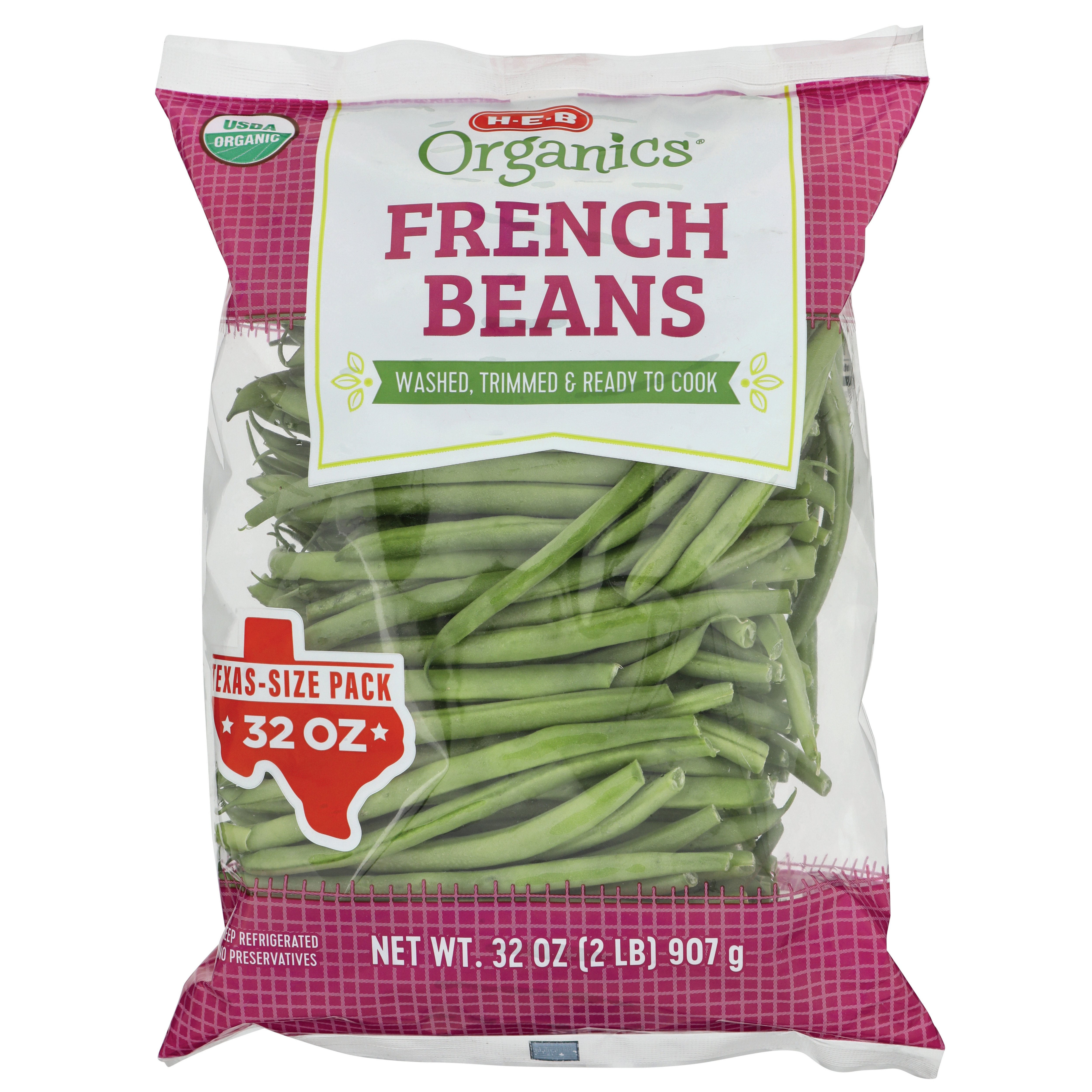 H-E-B Organics Fresh French Green Beans – Texas-Size Pack - Shop Beans ...