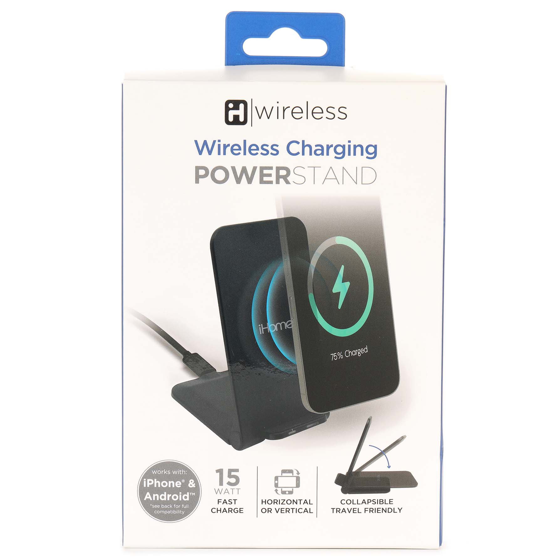 iHome 15-Watt Wireless Charging Power Stand - Black - Shop Phone ...