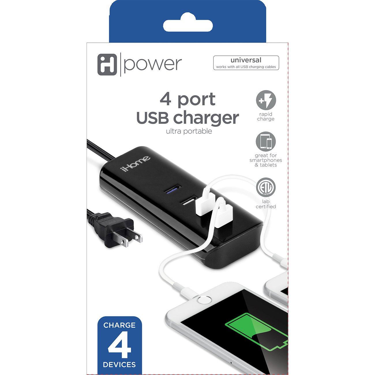 iHome 4-Port USB Charger - Black - Shop Phone chargers at H-E-B