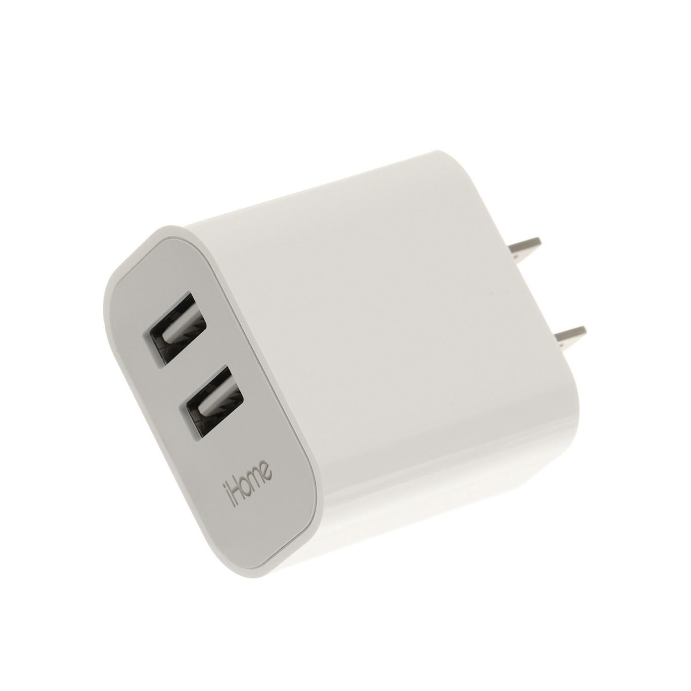 iHome Dual Port USB Wall Charger - White - Shop Phone chargers at H-E-B