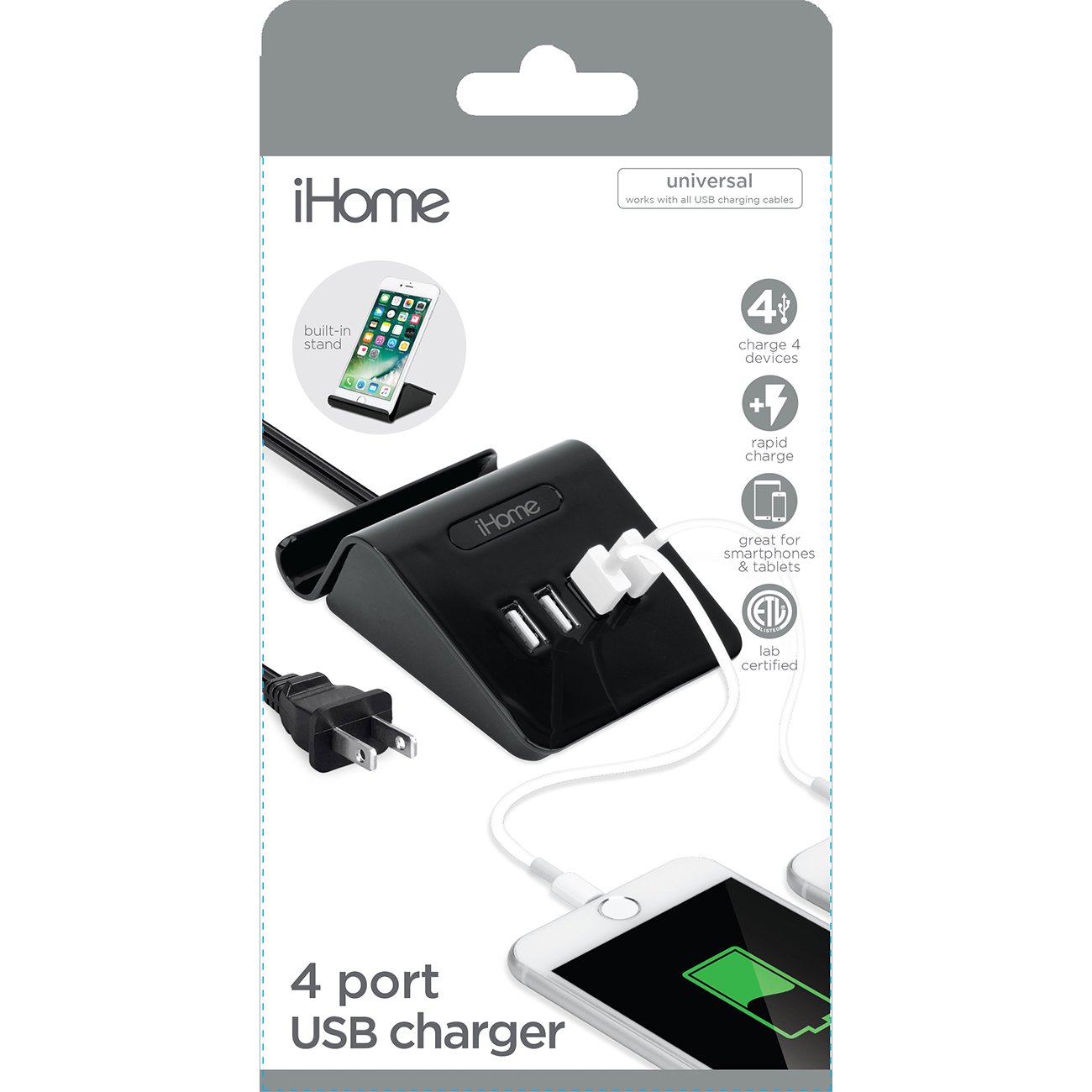iHome 4-Port USB Charging Stand - Black - Shop Phone chargers at H-E-B