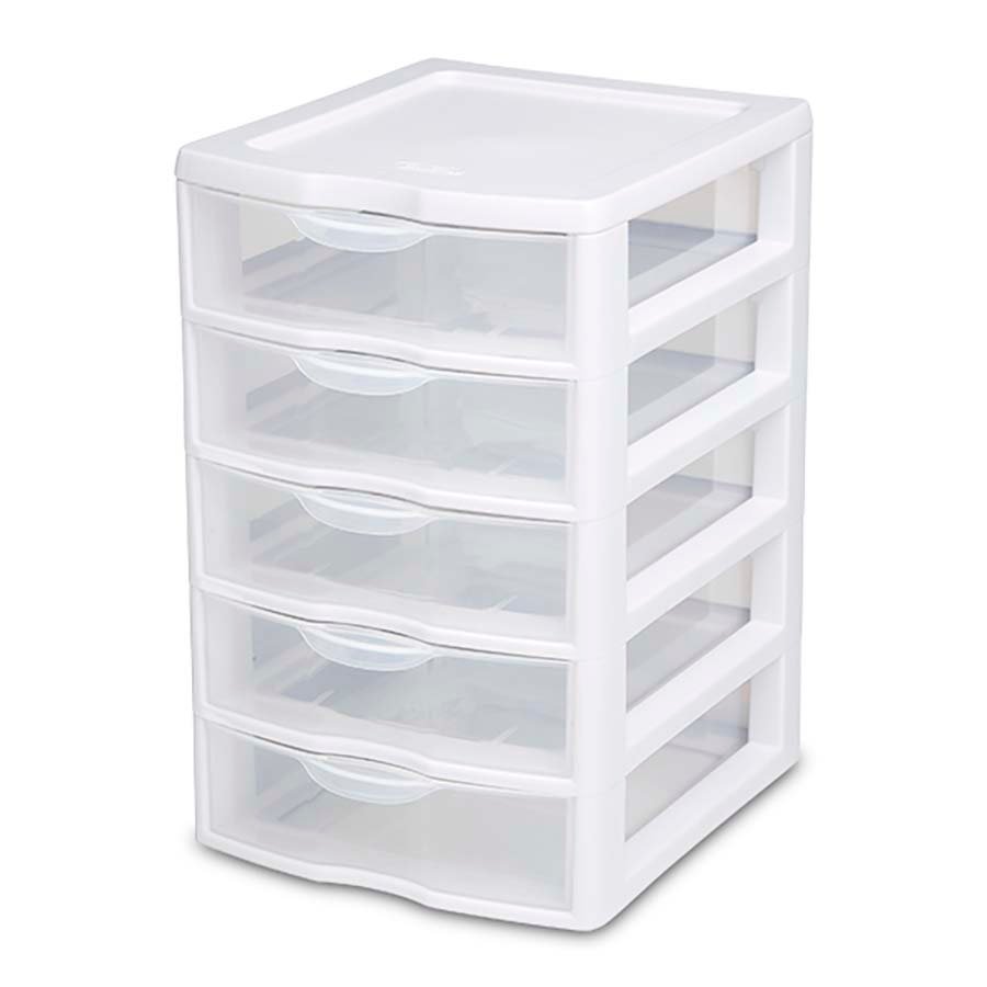 Sterlite Small 5-Compartment Storage Drawers - White - Shop Storage ...