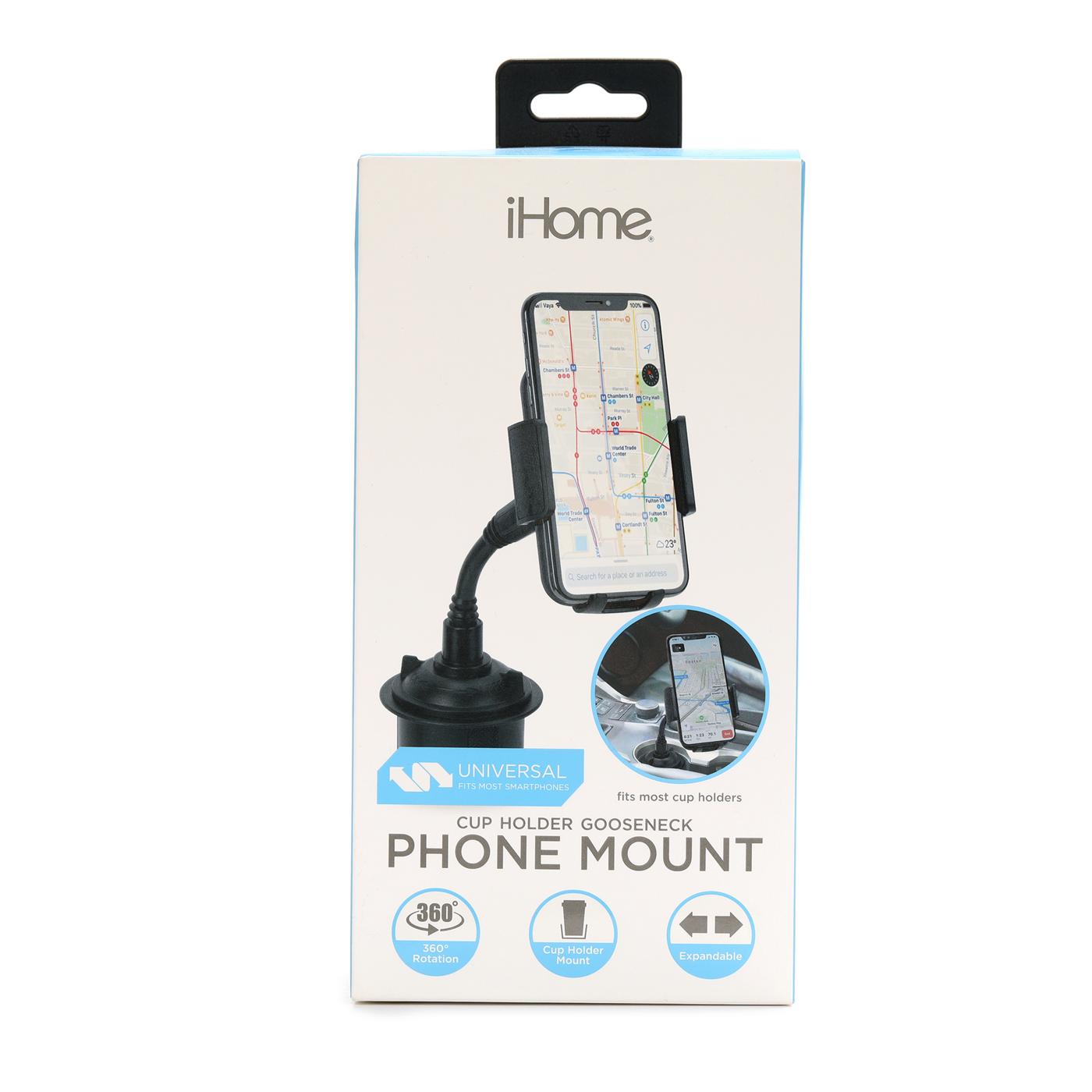 iHome Cup Holder Gooseneck Phone Mount - Black - Shop Phone mounts at H-E-B