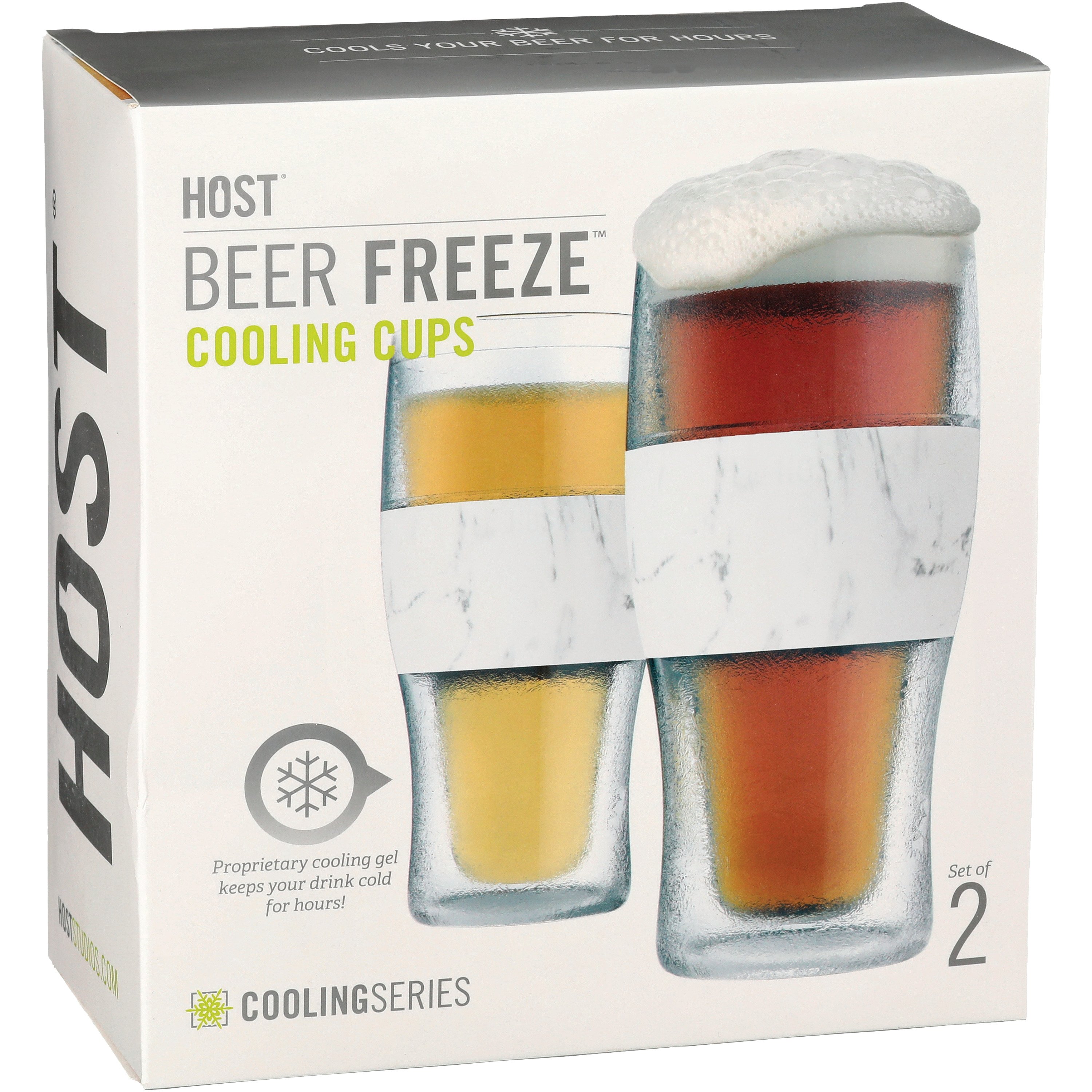 Host Beer FREEZE Cooling Cups - White Marble, 2 Pk - Shop Bar tools at ...