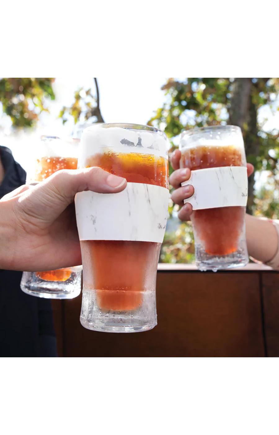 Host Beer FREEZE Cooling Cups - White Marble, 2 Pk - Shop Bar tools at ...