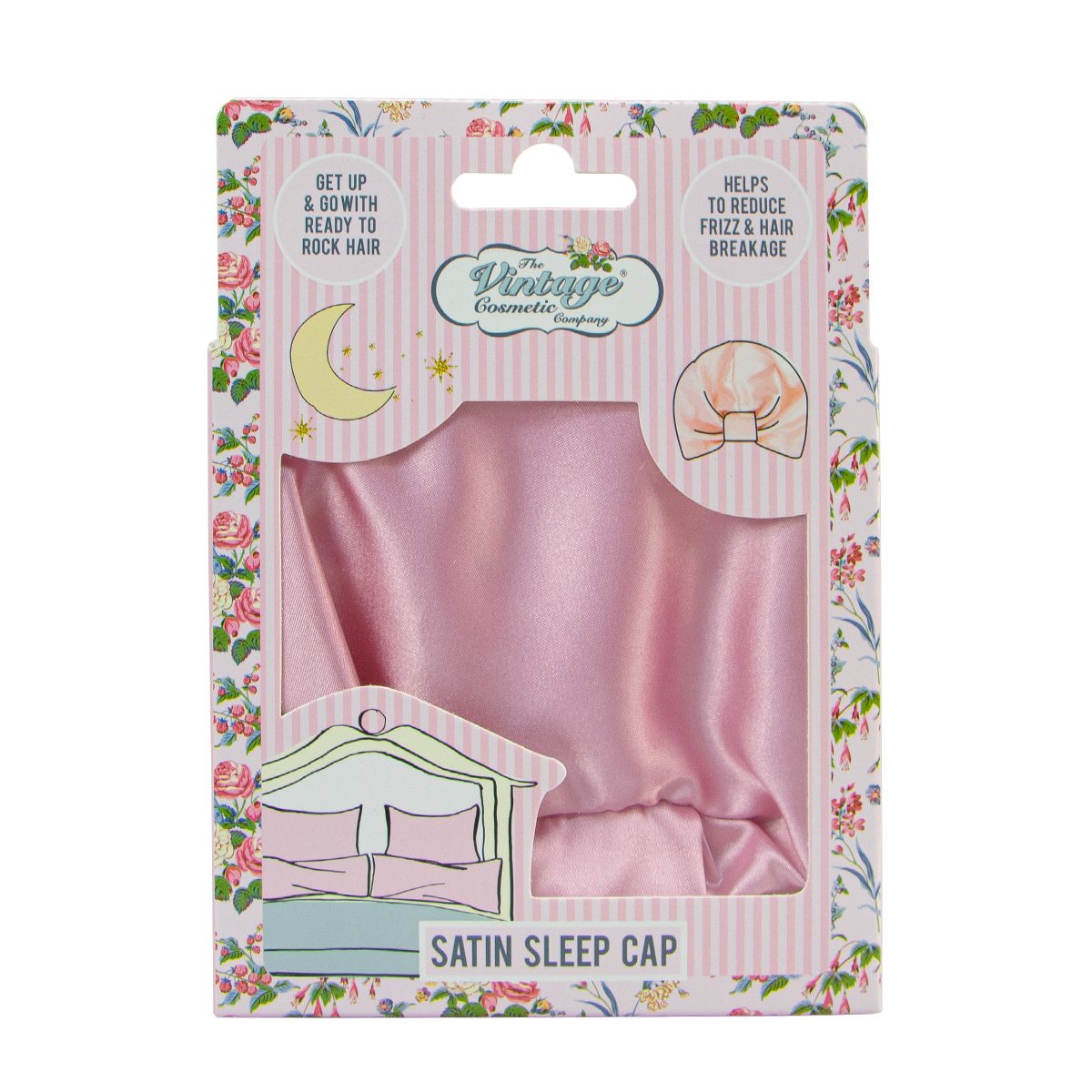 The Vintage Cosmetic Company Satin Sleep Cap - Pink - Shop Accessories ...