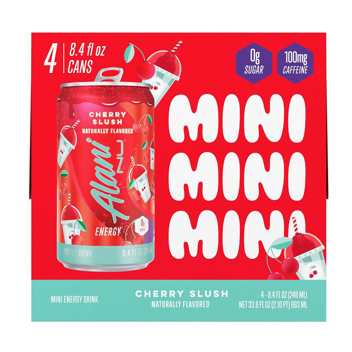 Alani Nu Zero Sugar Energy Drink 4 pk Mini Cans - Cherry Slush - Shop ...