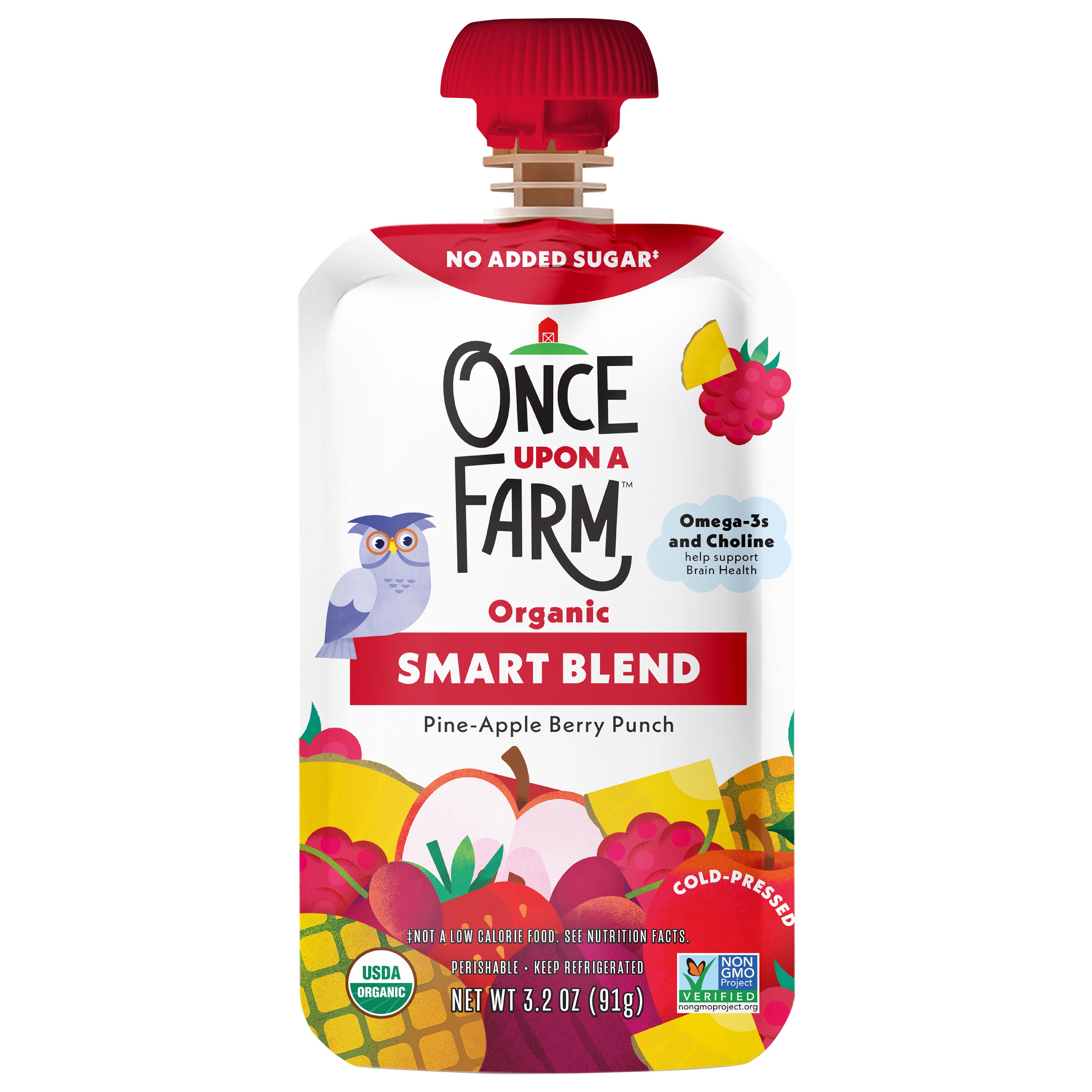 Once Upon a Farm Organic Smart Blend Pouch - Pine-Apple Berry Punch ...