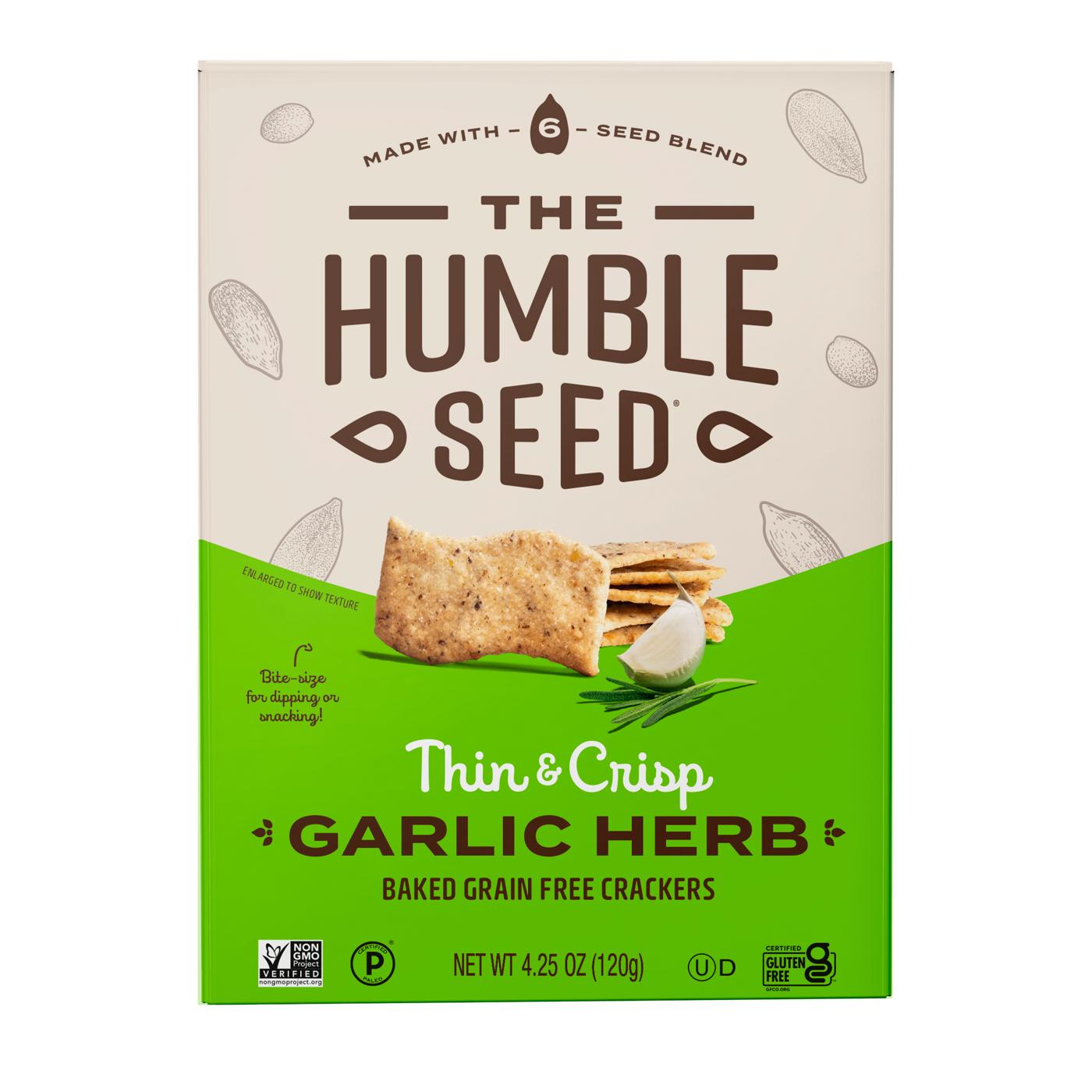 The Humble Seed Thin & Crisp Garlic Herb Crackers - Shop Crackers ...
