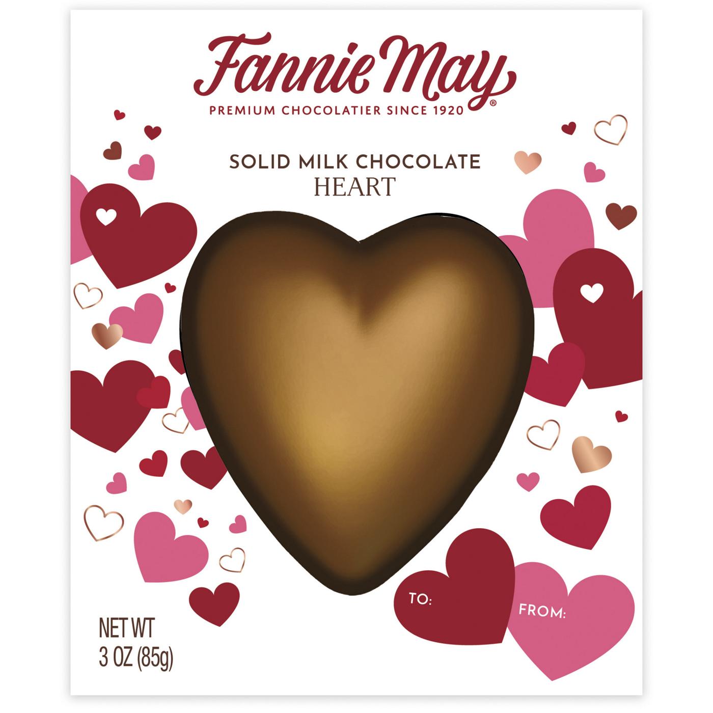 Fannie May Solid Milk Chocolate Heart Valentine's Candy - Shop Candy at ...