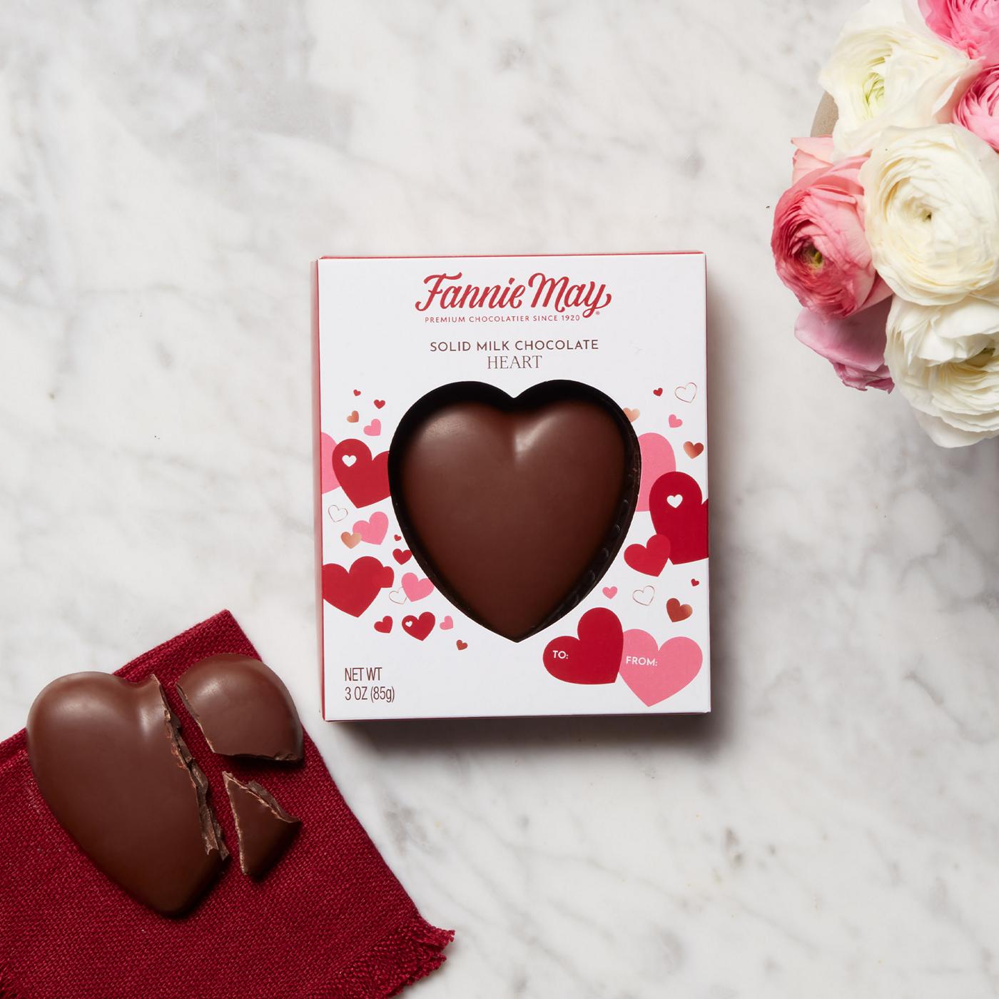 Fannie May Premium Solid Milk Chocolate Heart Valentine's Day Gift ...