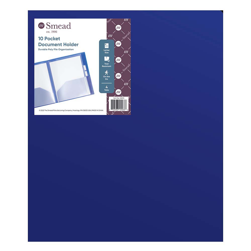 Smead 10 Pocket Document Holder - Blue - Shop Folders at H-E-B