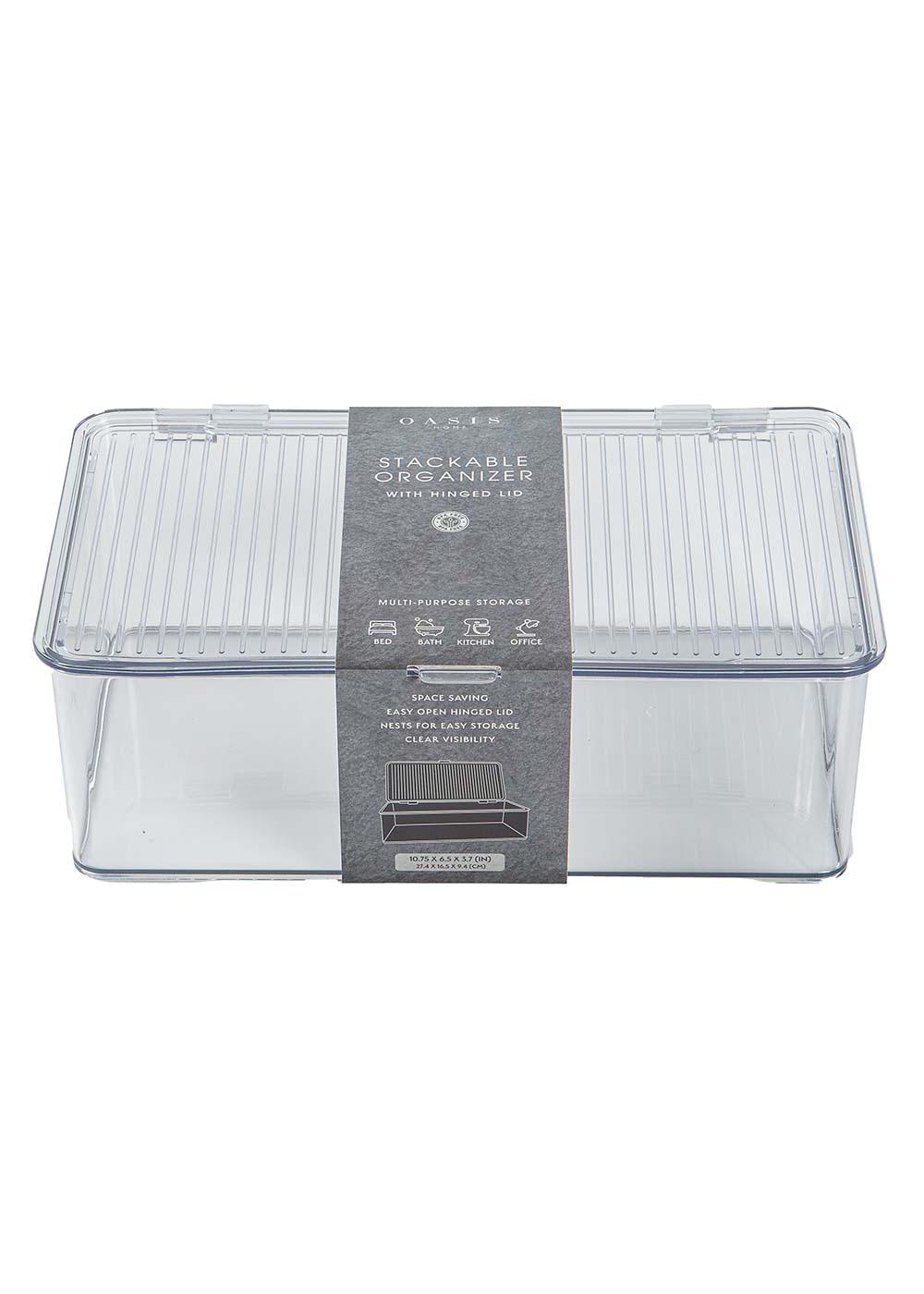 Oasis Home Stackable Organizer with Hinged Lid - Shop Storage bins at H-E-B
