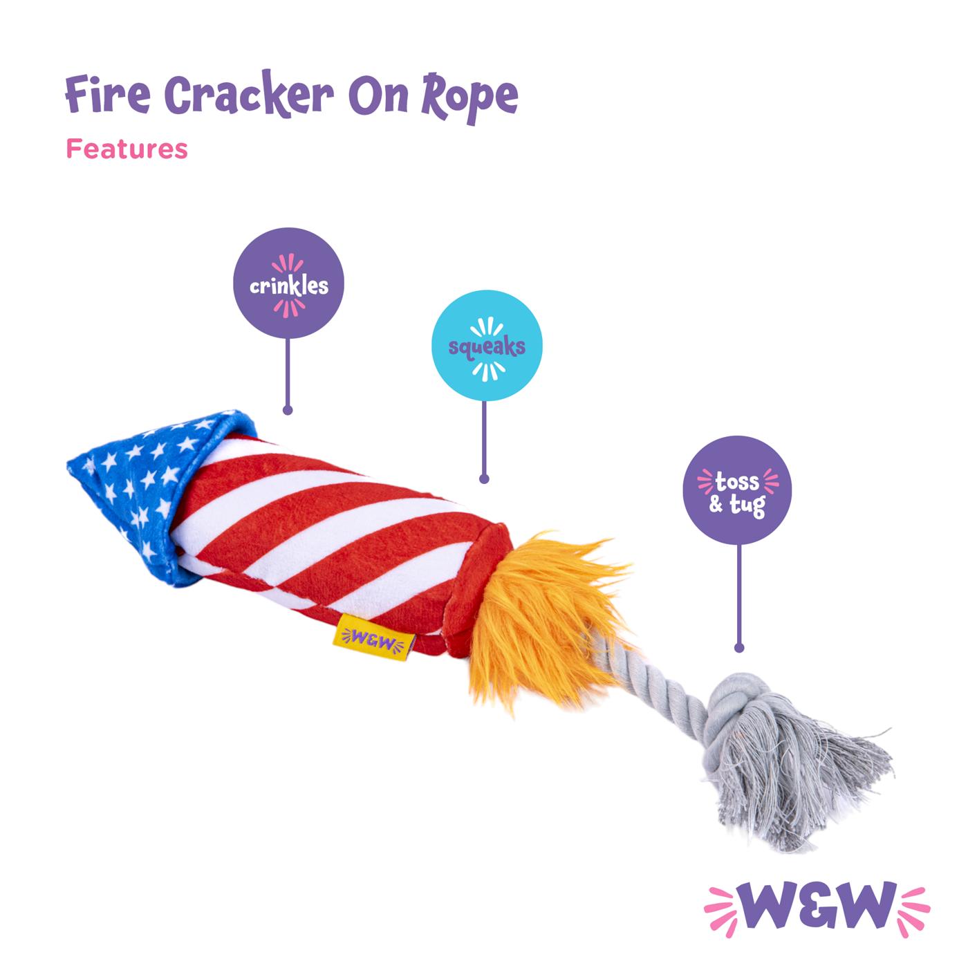 Woof & Whiskers Plush Dog Toy - Fire Cracker Rope - Shop Rope & Tug ...