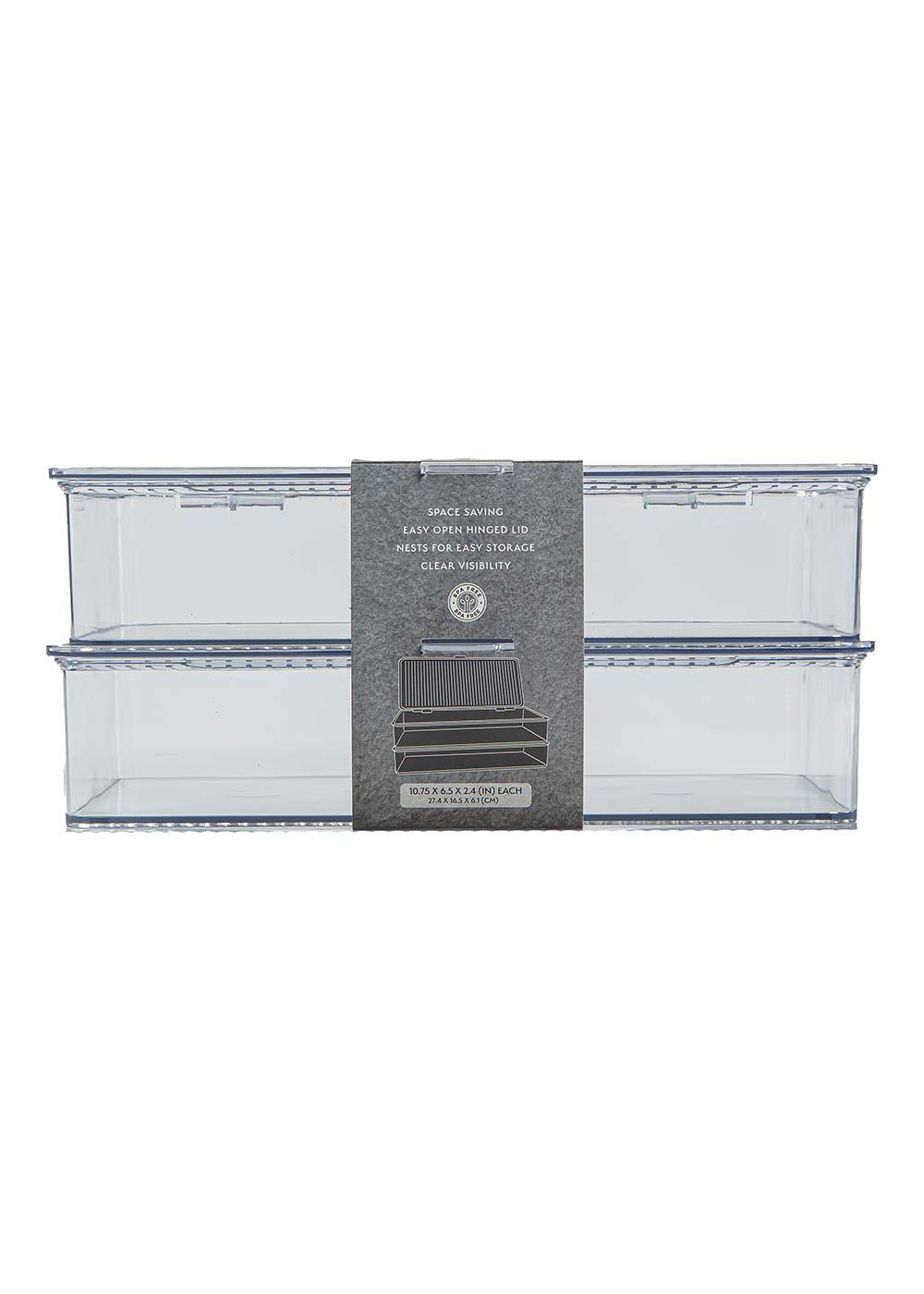 Oasis Home Stackable Organizer with Hinged Lid, 2 Pc - Shop Storage ...