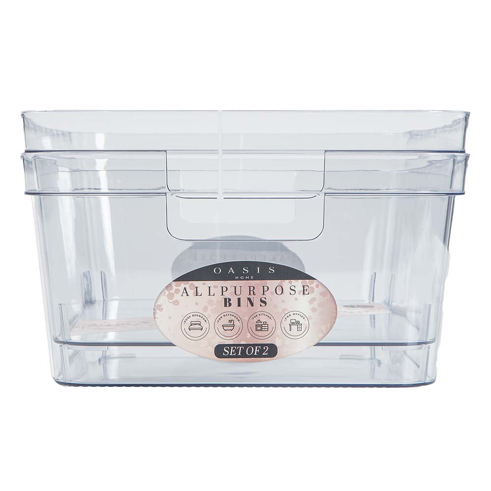 Oasis Home Rectangular All Purpose Bins, 2 Pc - Shop Storage bins at H-E-B