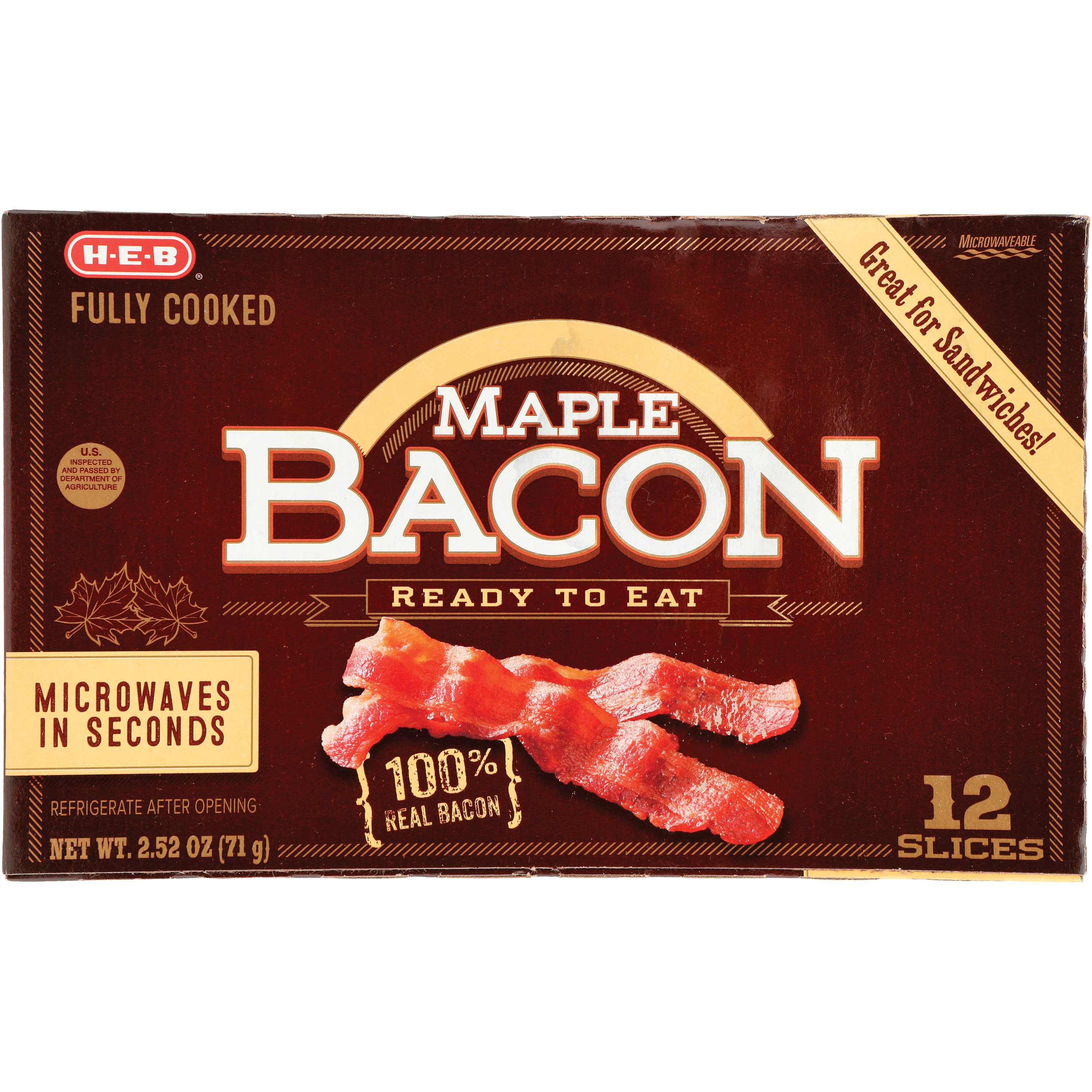 H-E-B Fully Cooked Maple Bacon - Shop Bacon at H-E-B