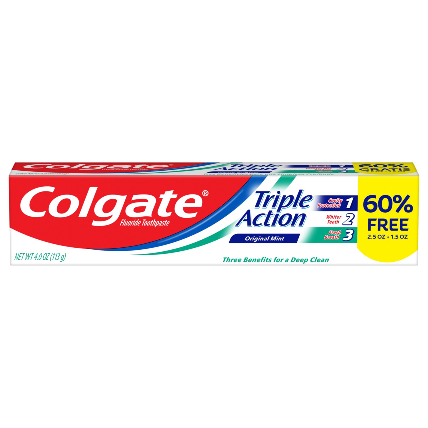 Colgate Triple Action Original Mint Toothpaste - Shop Toothpaste at H-E-B