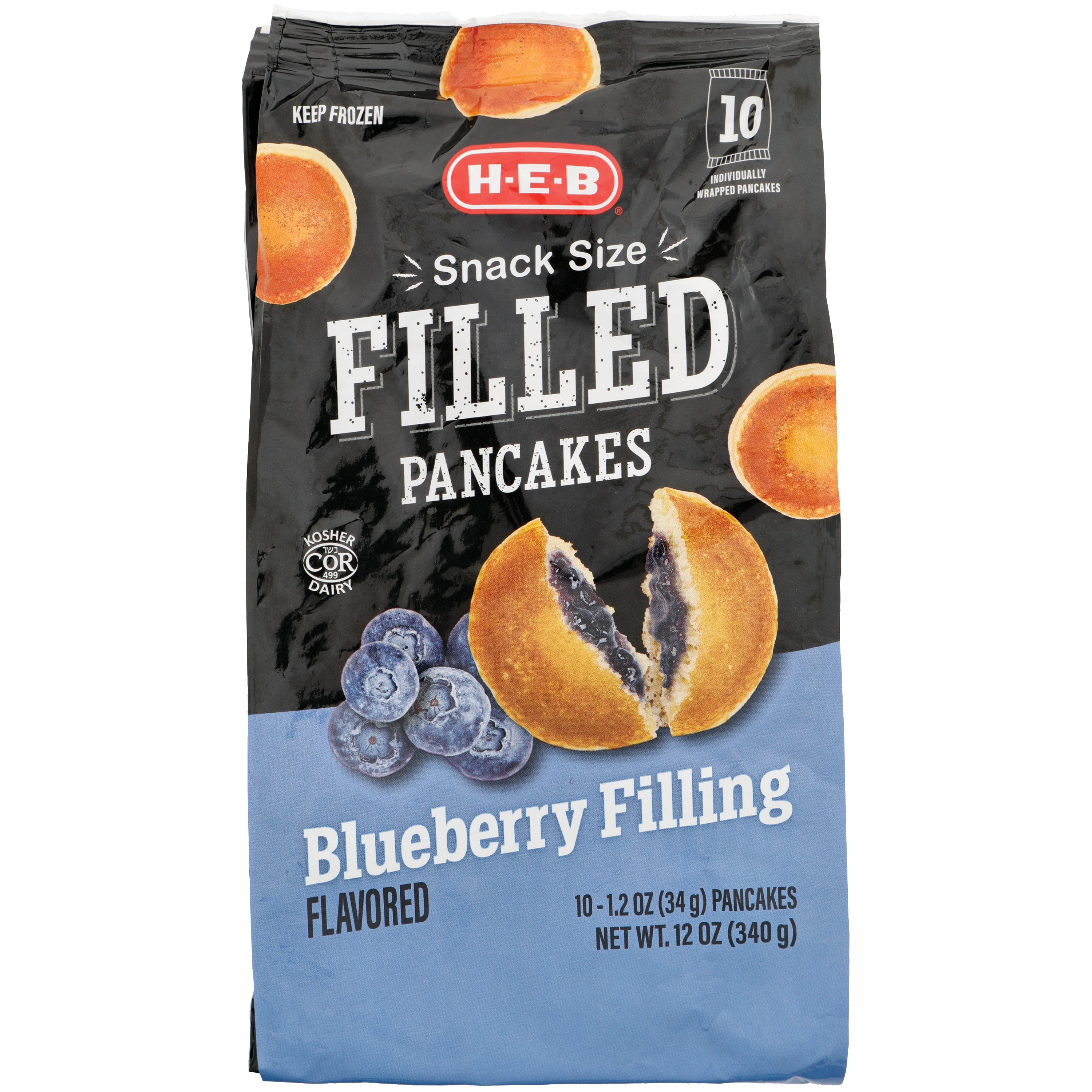 H-E-B Frozen Snack-Size Filled Pancakes – Blueberry - Shop Entrees ...