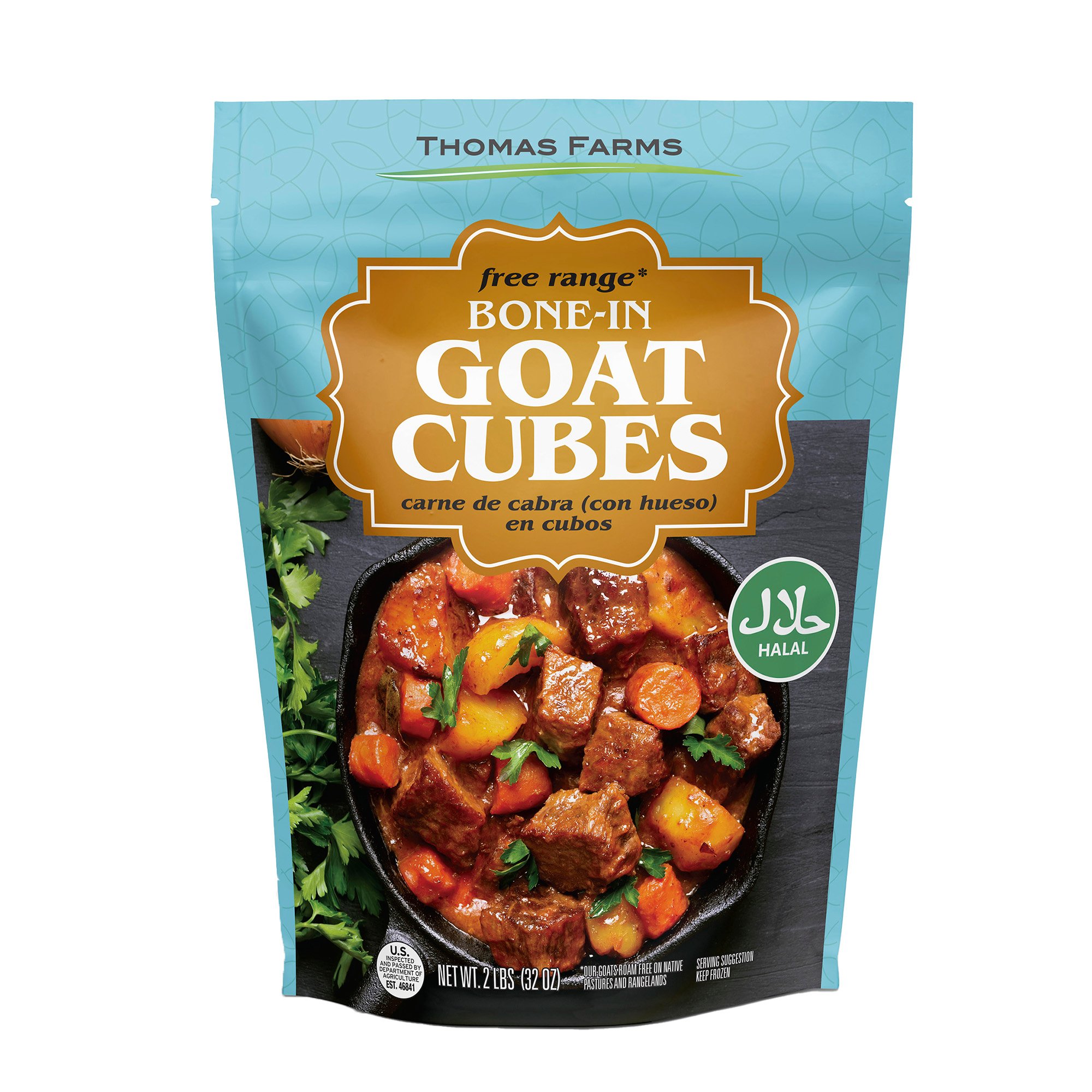 Thomas Farms Frozen Free Range Bone-In Goat Cubes - Shop Lamb & goat at ...