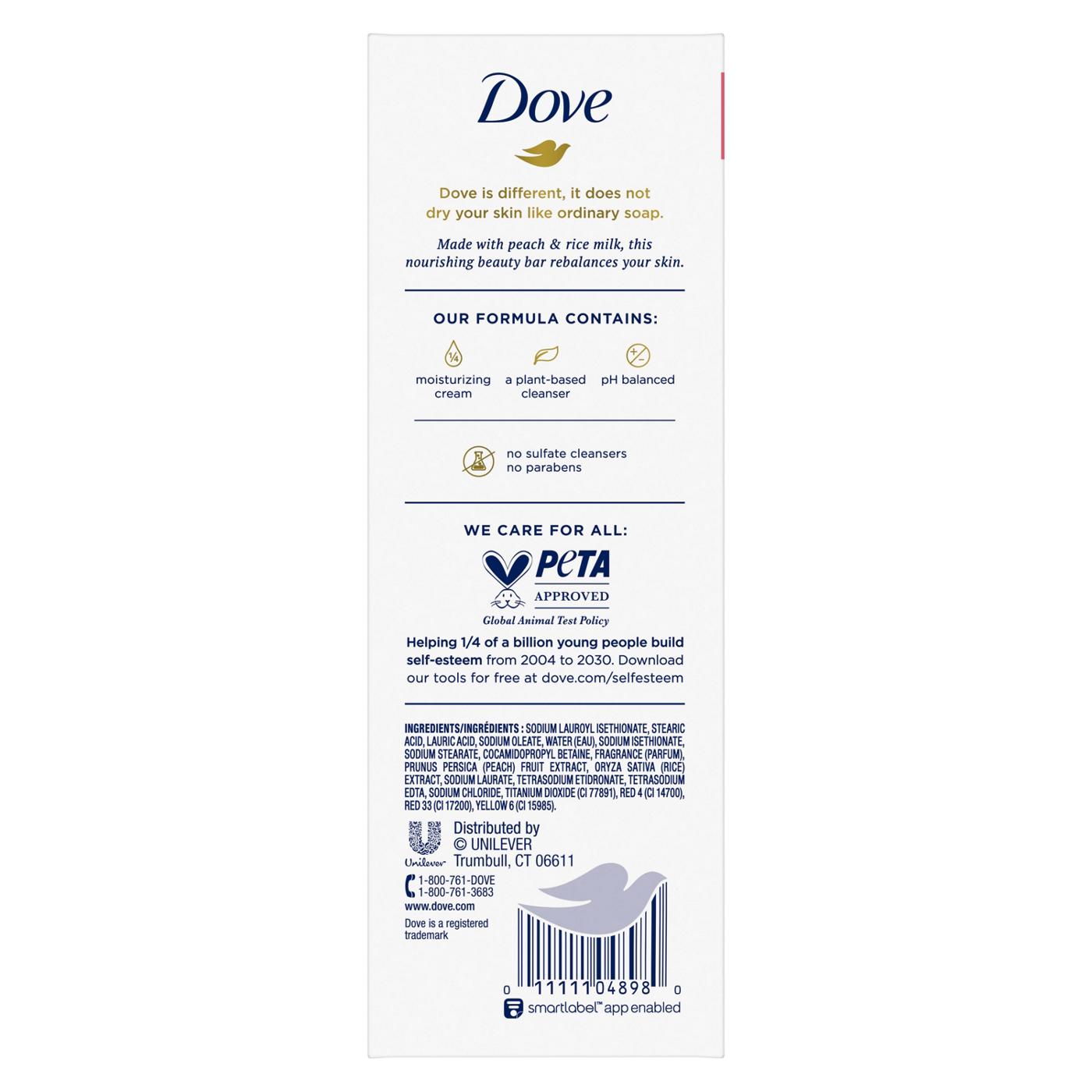Dove Rebalancing Beauty Bar White Peach And Rice Milk 6 Pk Shop Hand