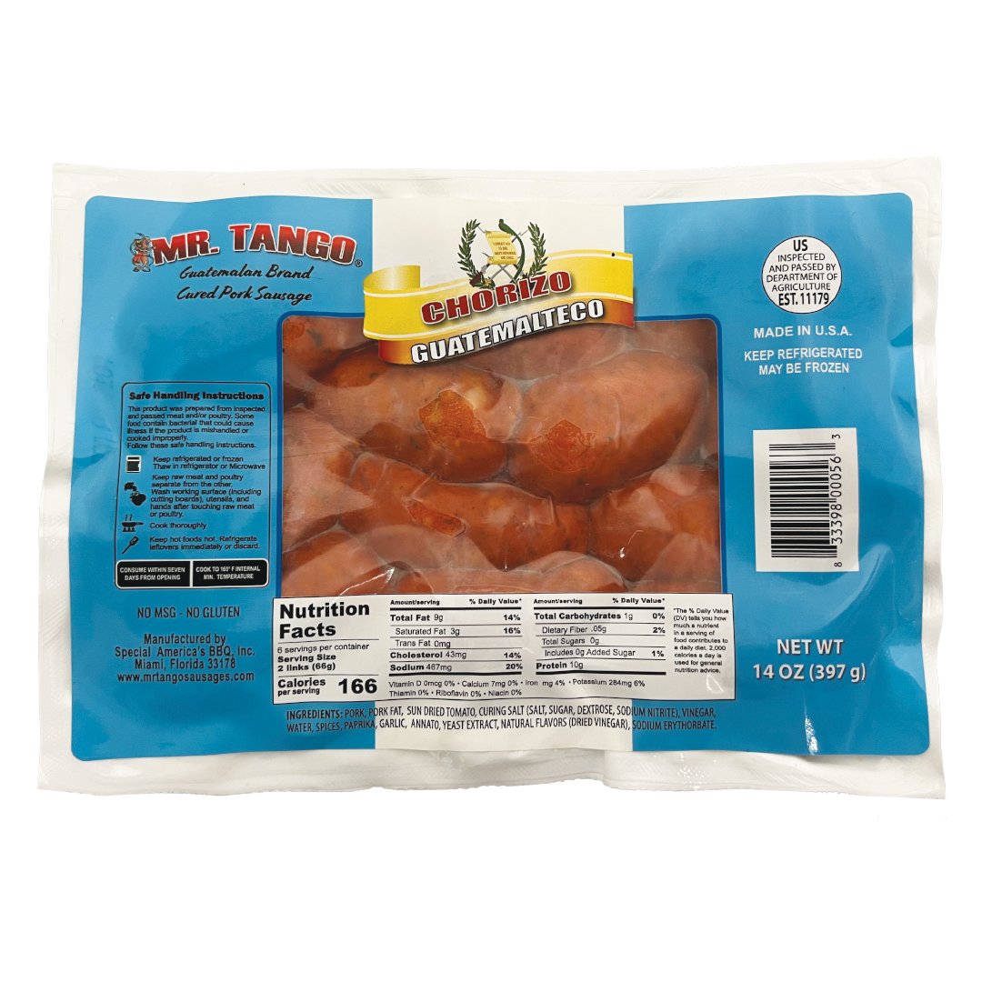 Mr. Tango Chorizo Guatemalteco Cured Pork Sausage, 14 oz | Low Prices ...