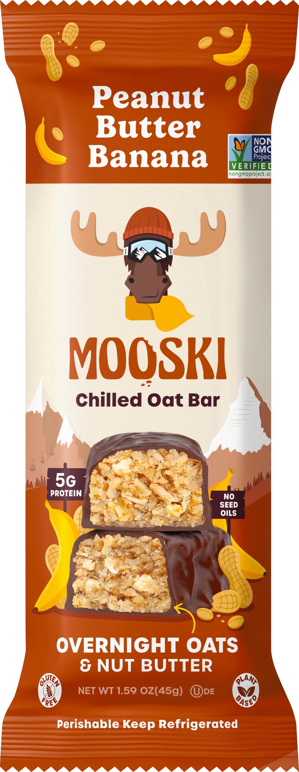 Mooski Peanut Butter Banana Chilled Oat Bar, 1.59 oz | Central Market ...