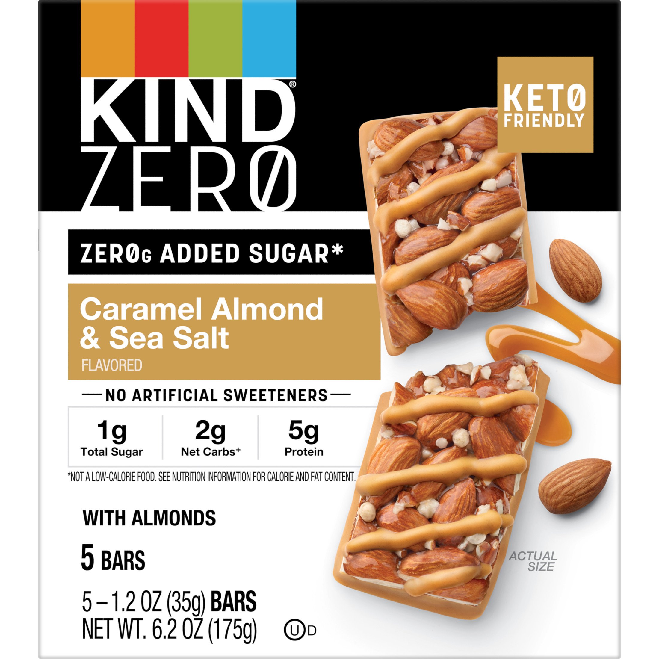 Kind Zero Added Sugar Bars - Caramel Almond & Sea Salt - Shop Granola ...
