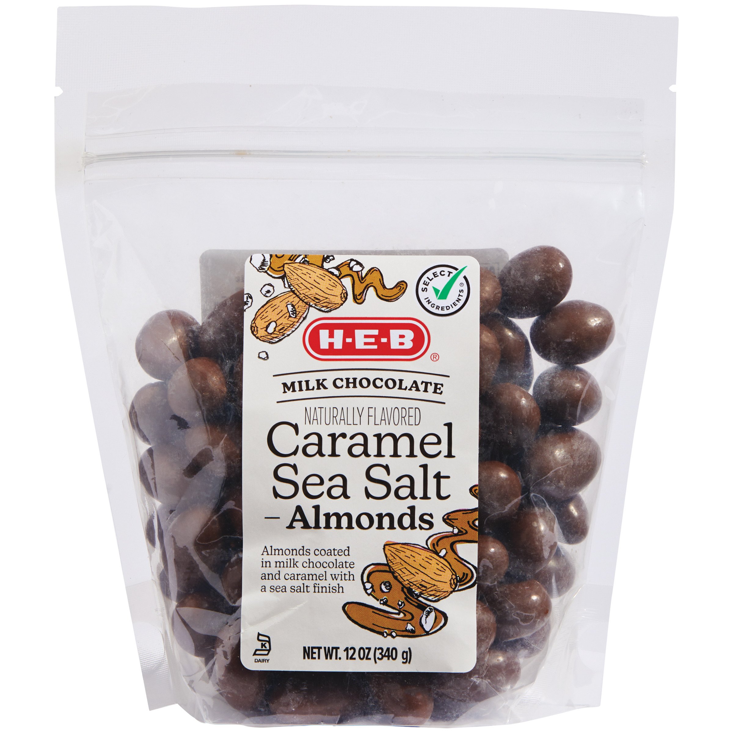 H-E-B Milk Chocolate Caramel-Covered Almonds - Shop Nuts & seeds at H-E-B