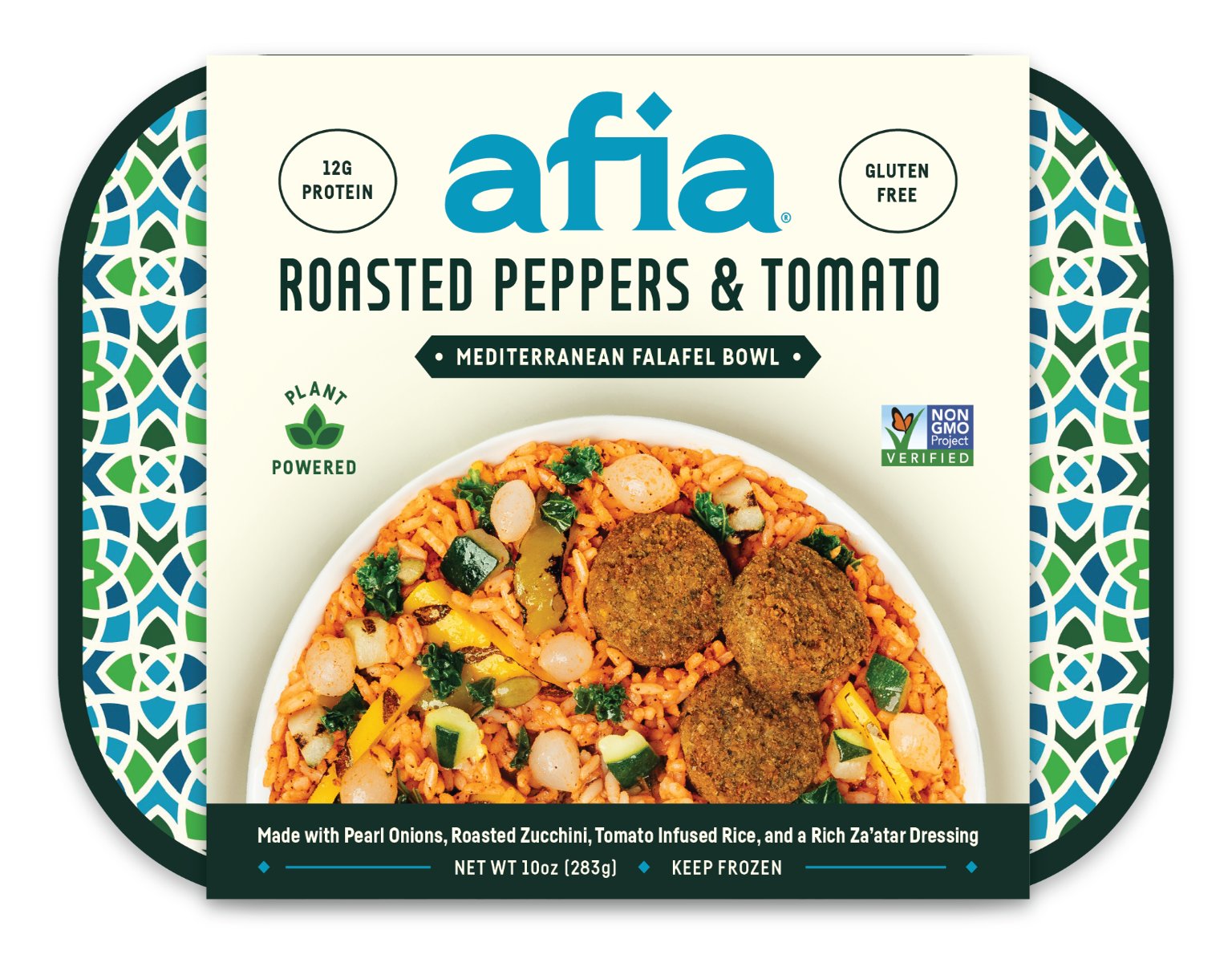 Afia Roasted Peppers & Tomato Mediterranean Falafel Bowl Frozen Meal ...