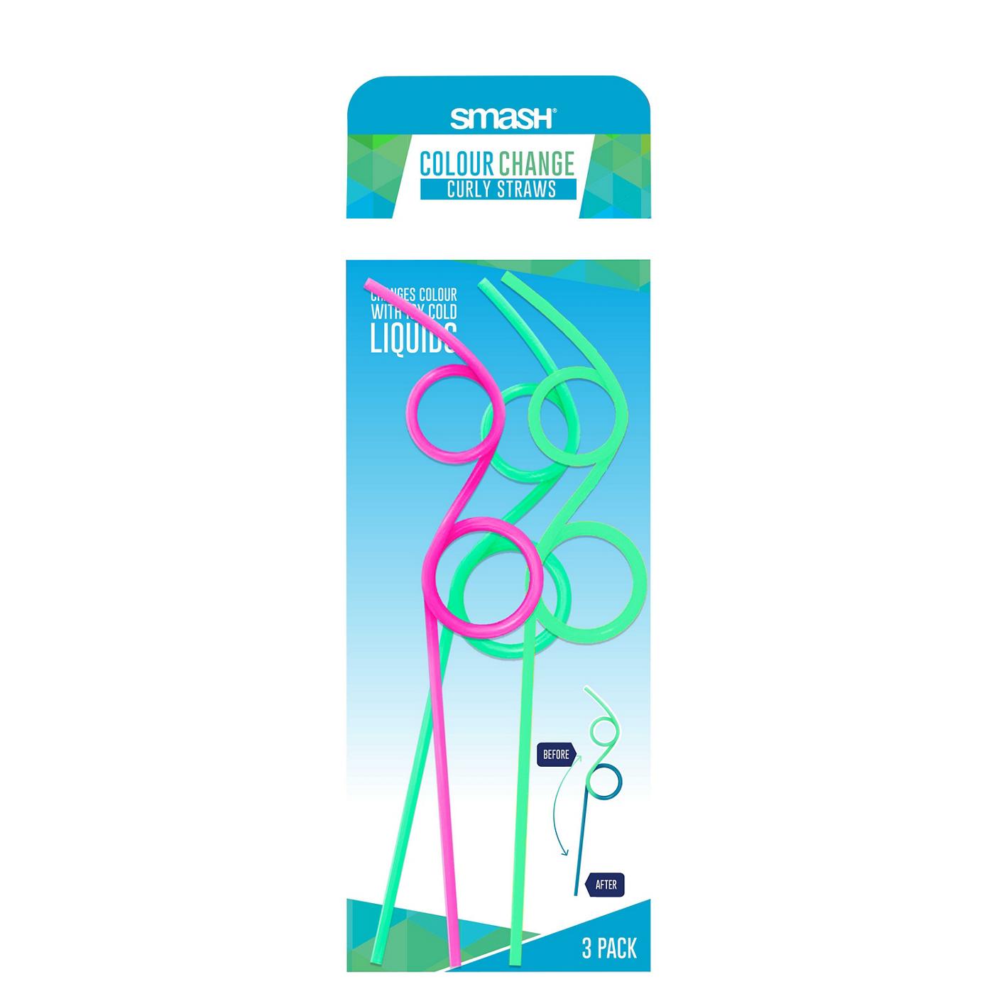 Smash Color Changing Curly Straws - Shop Cups & Tumblers at H-E-B