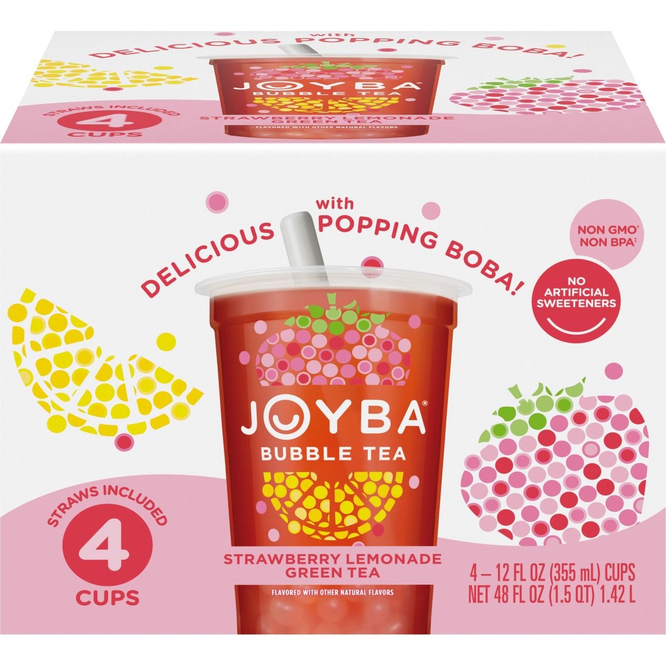 Joyba Bubble Tea - Strawberry Lemonade Green Tea, 4 pk Cups - Shop Tea ...