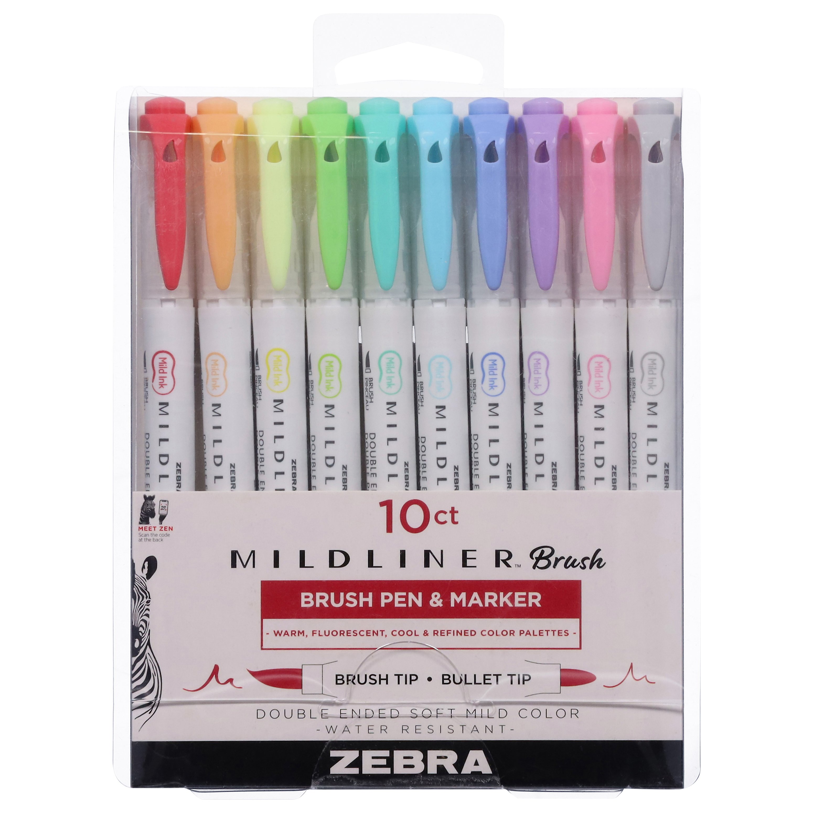 Zebra Mildliner Brush Pen & Marker Set - Assorted Ink - Shop Highlighters & dry-erase at H-E-B