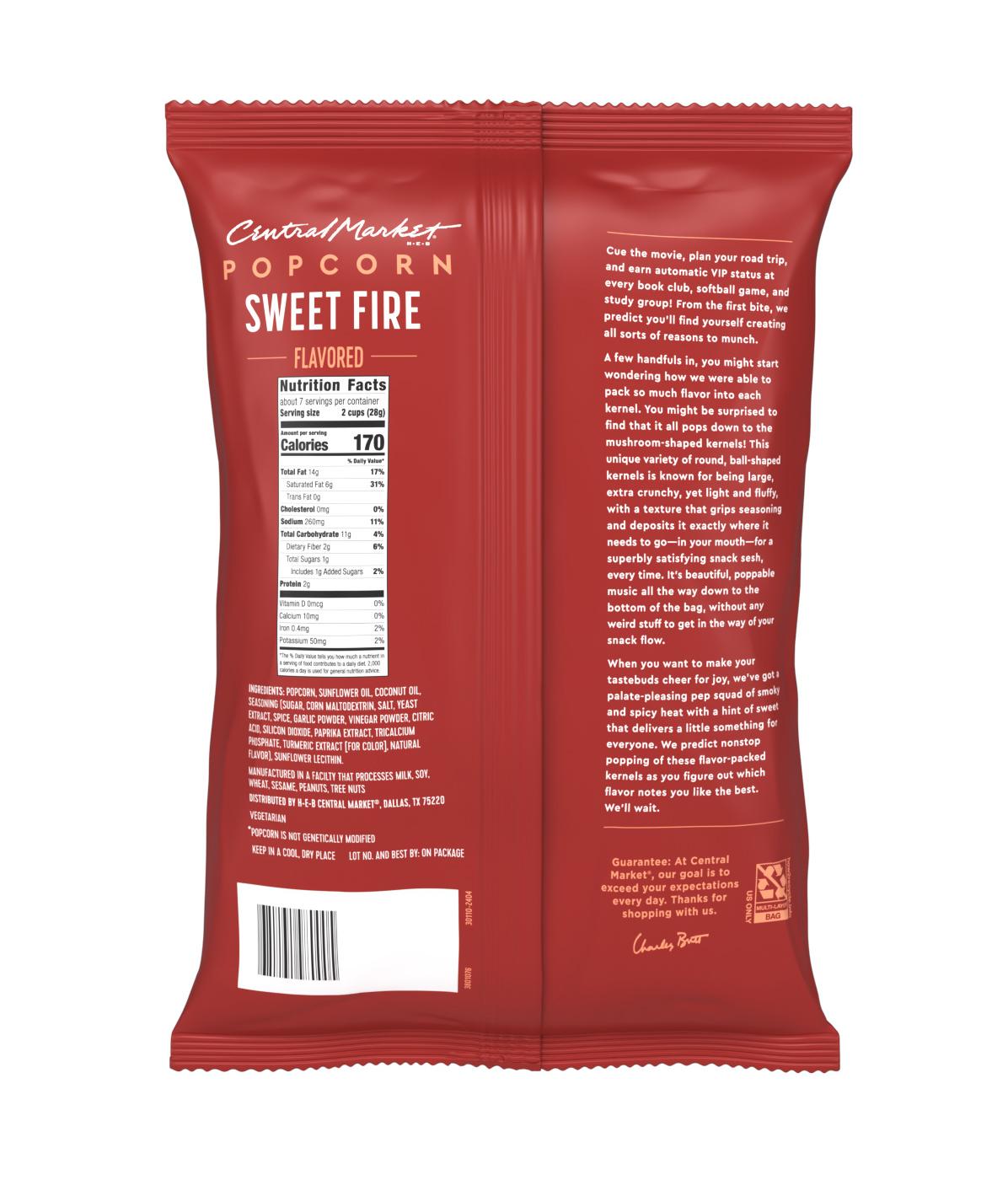 Central Market Sweet Fire Popped Popcorn - Shop Popcorn at H-E-B