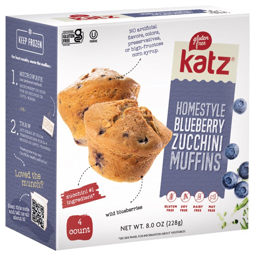 Katz Gluten Free Homestyle Blueberry Zucchini Muffins - Shop Desserts ...