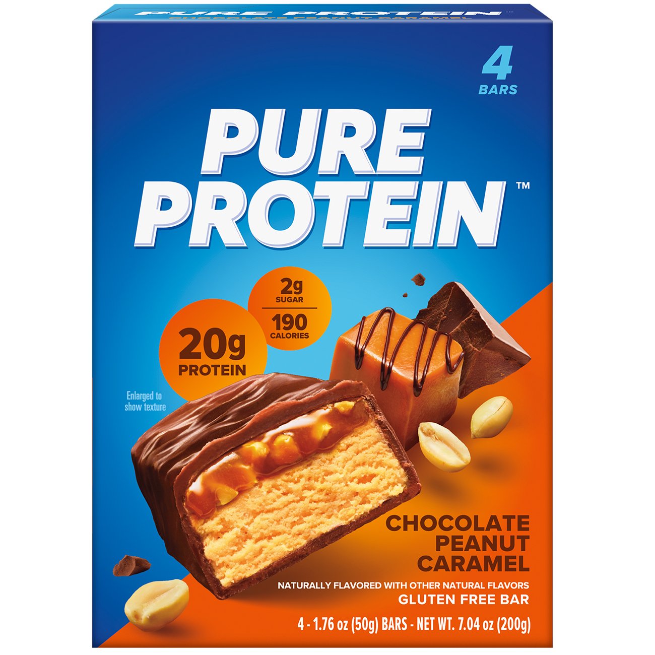Pure Protein 20g Protein Bars - Chocolate Peanut Caramel - Shop Granola ...