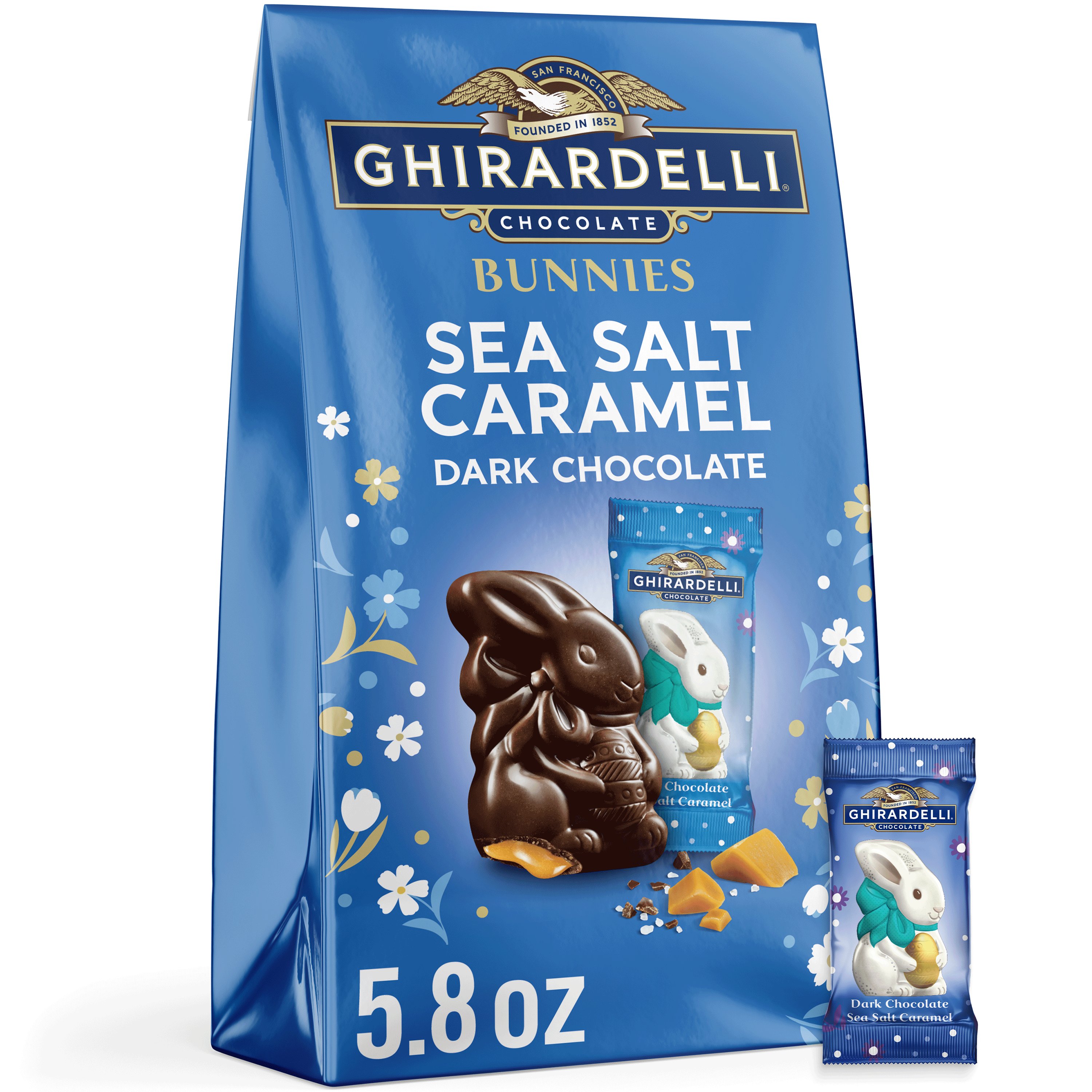 Ghirardelli Sea Salt Caramel Dark Chocolate Bunnies Easter Candy - Shop ...