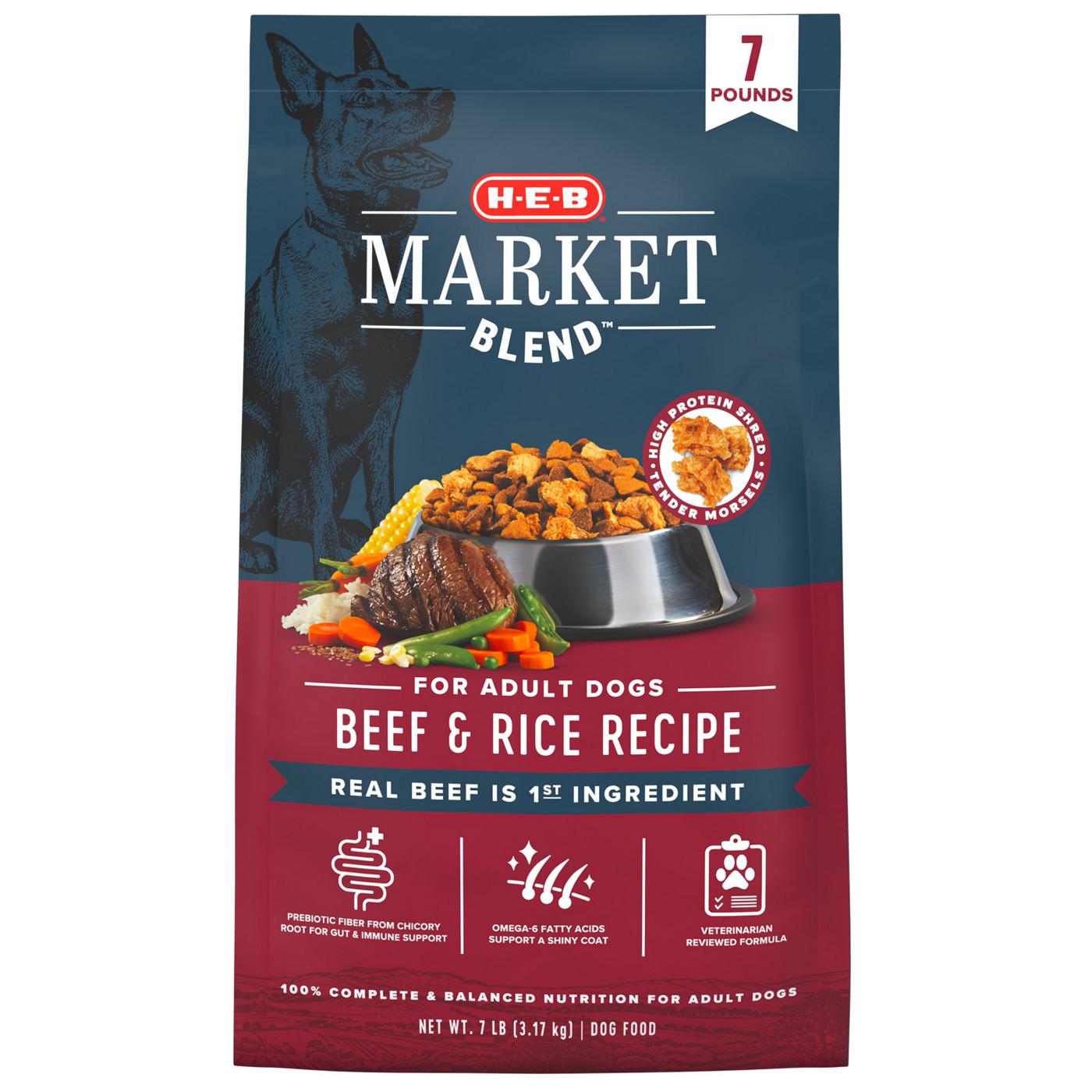 H-E-B Market Blend Adult Dry Dog Food – Beef & Rice - Shop Food at H-E-B