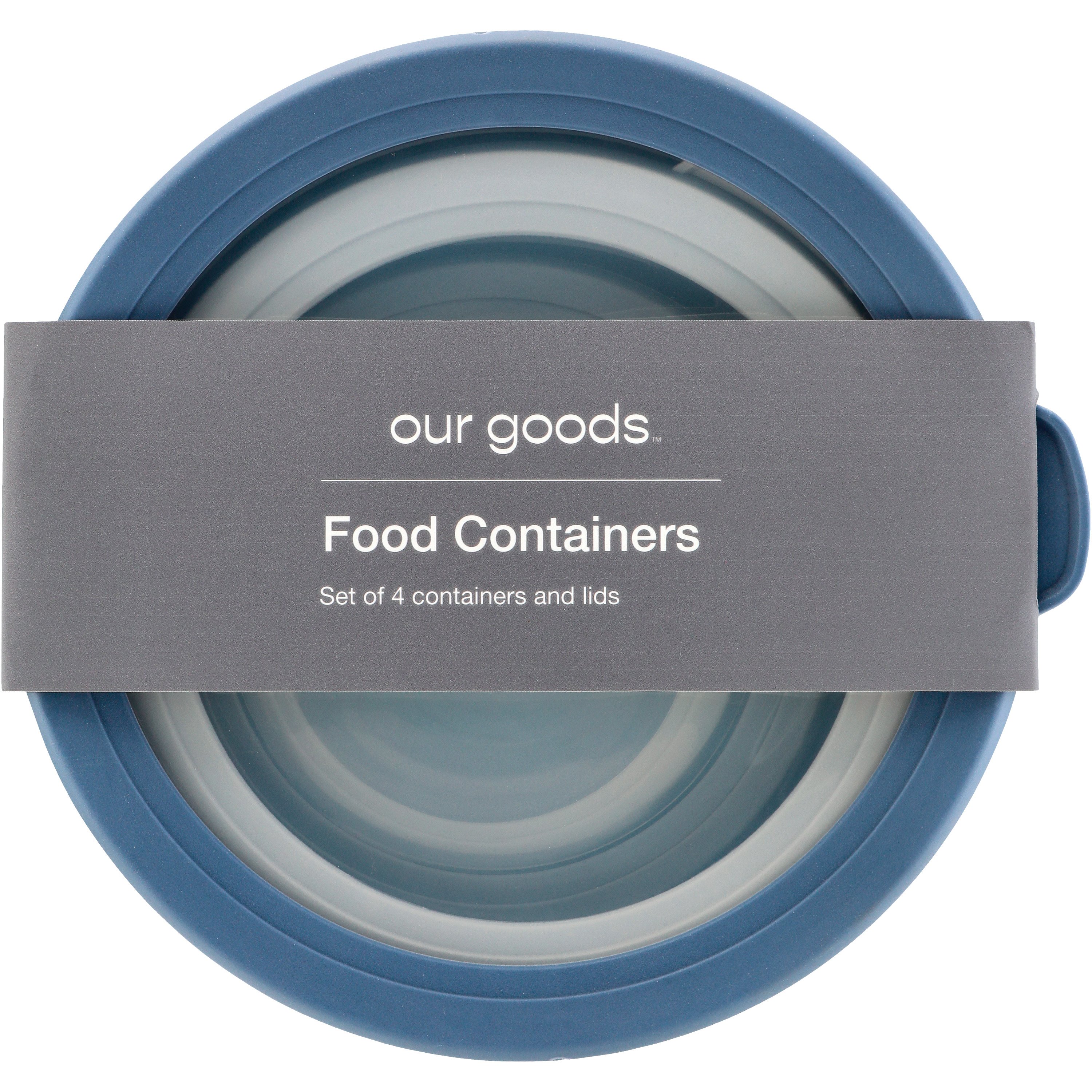 our goods Round Food Containers Set - Blue - Shop Containers at H-E-B