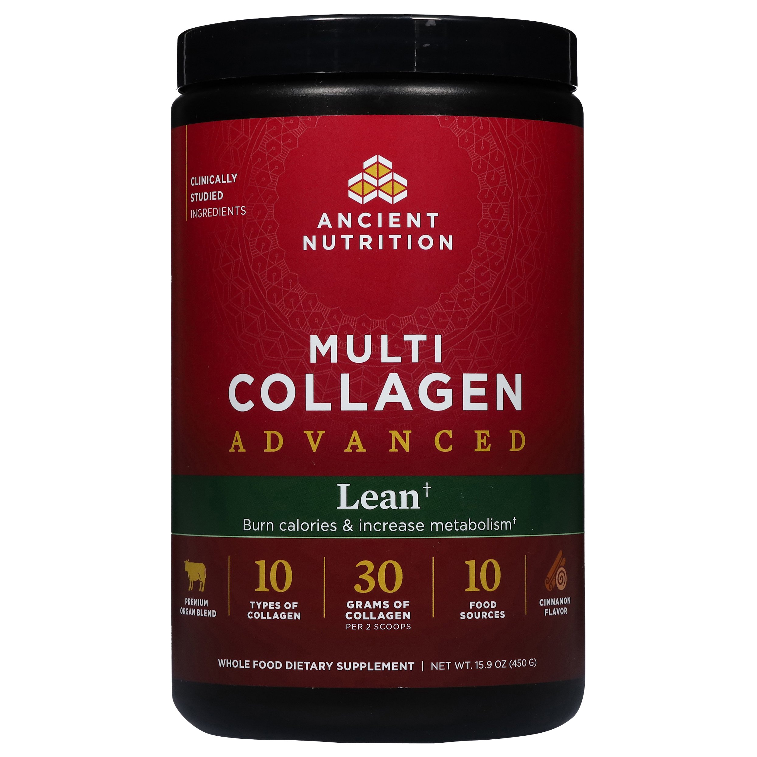 Ancient Nutrition Multi Collagen Advanced Lean - Cinnamon, 15.9 oz ...