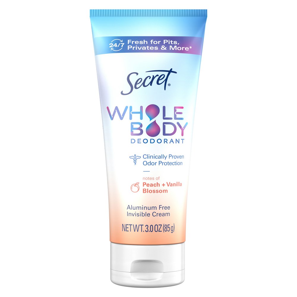 Secret Whole Body Aluminum Free Deodorant Invisible Cream - Peach & Vanilla - Shop Deodorant ...
