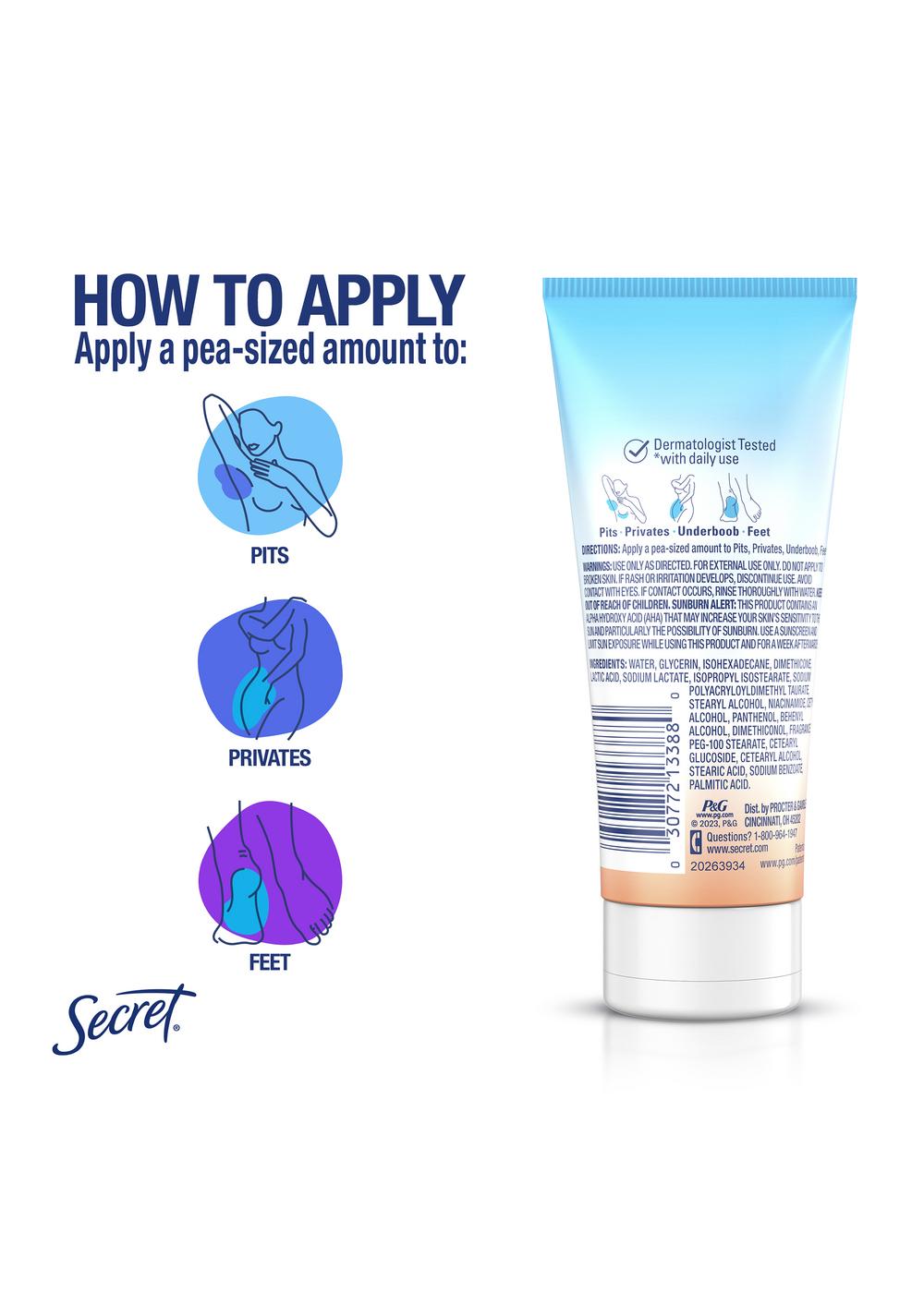 Secret Whole Body Aluminum Free Deodorant Invisible Cream - Peach ...