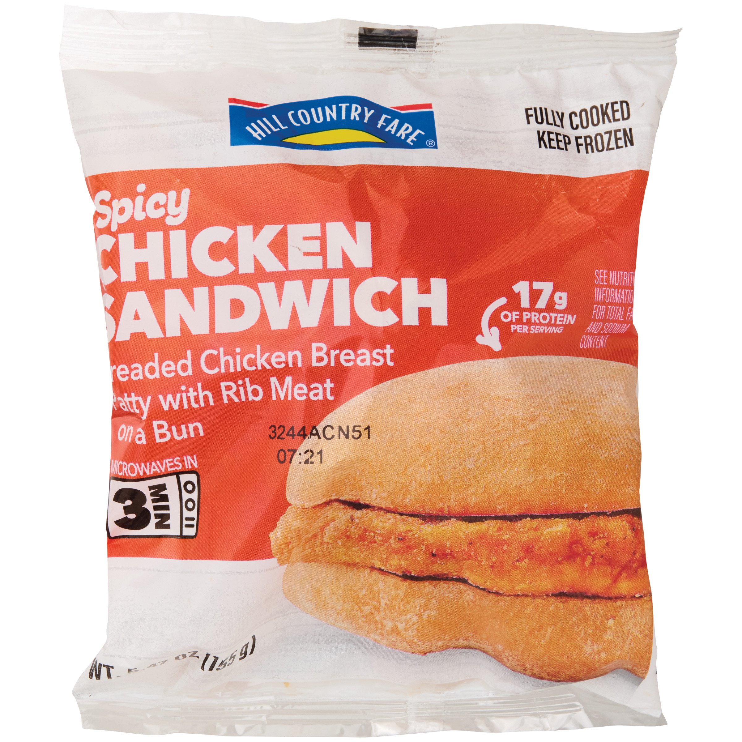 Hill Country Fare Fully Cooked Frozen Spicy Chicken Sandwich - Shop ...
