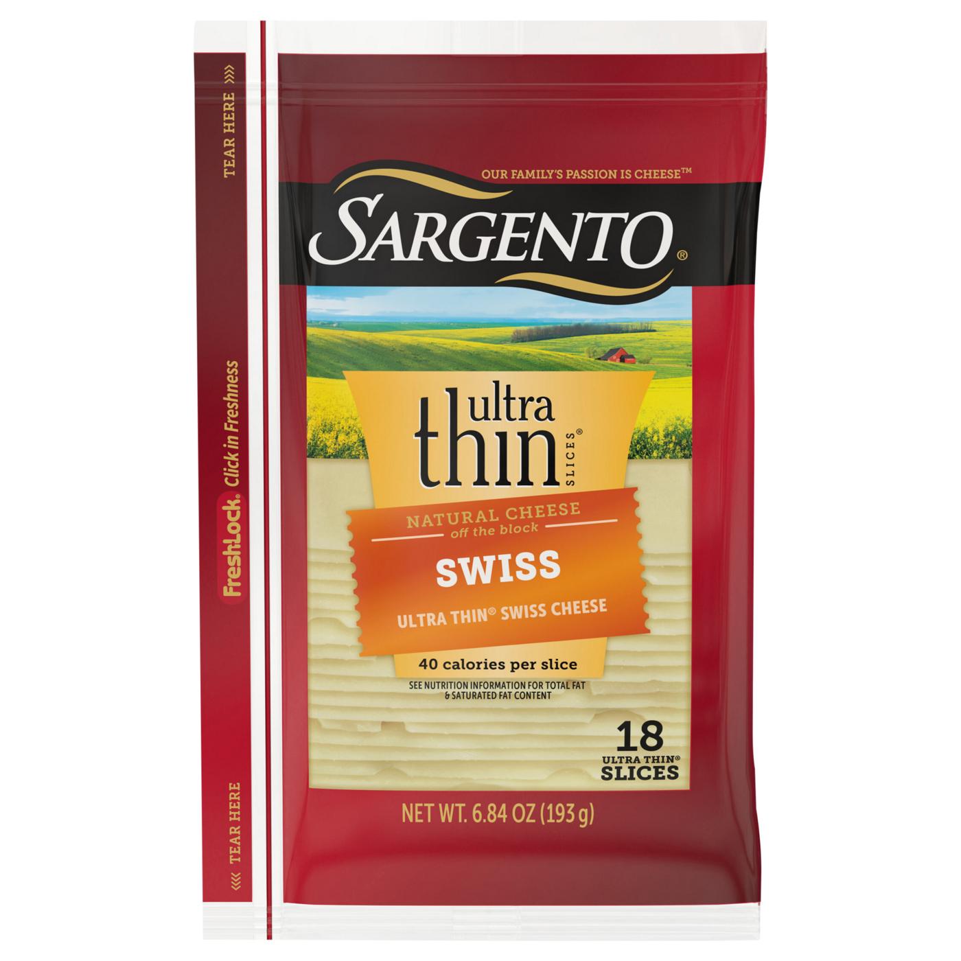 SARGENTO Swiss Ultra Thin Sliced Cheese - Shop Cheese at H-E-B
