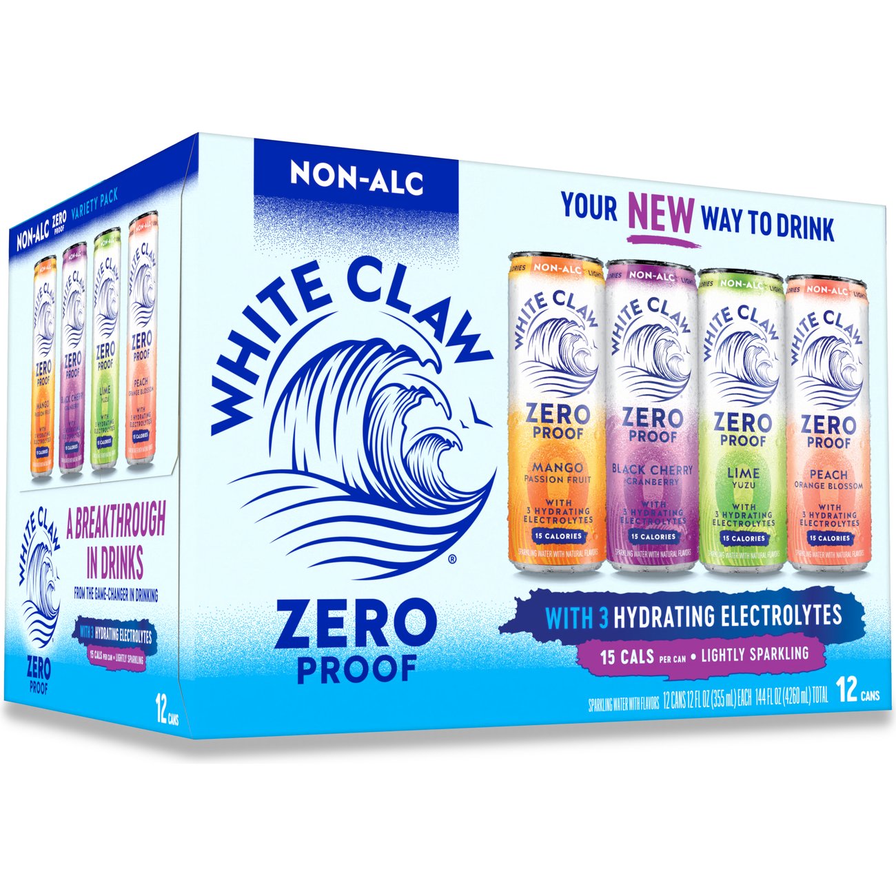 White Claw Zero Proof Non Alcoholic Variety Craft Beer 12 pk Cans ...