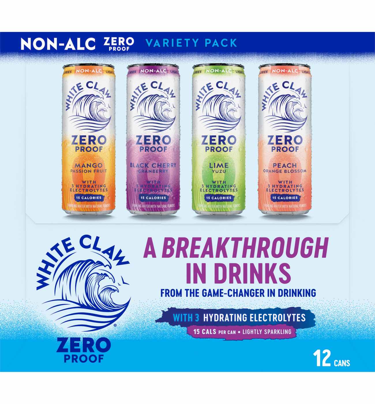 White Claw Zero Proof Non Alcoholic Variety Craft Beer 12 pk Cans ...