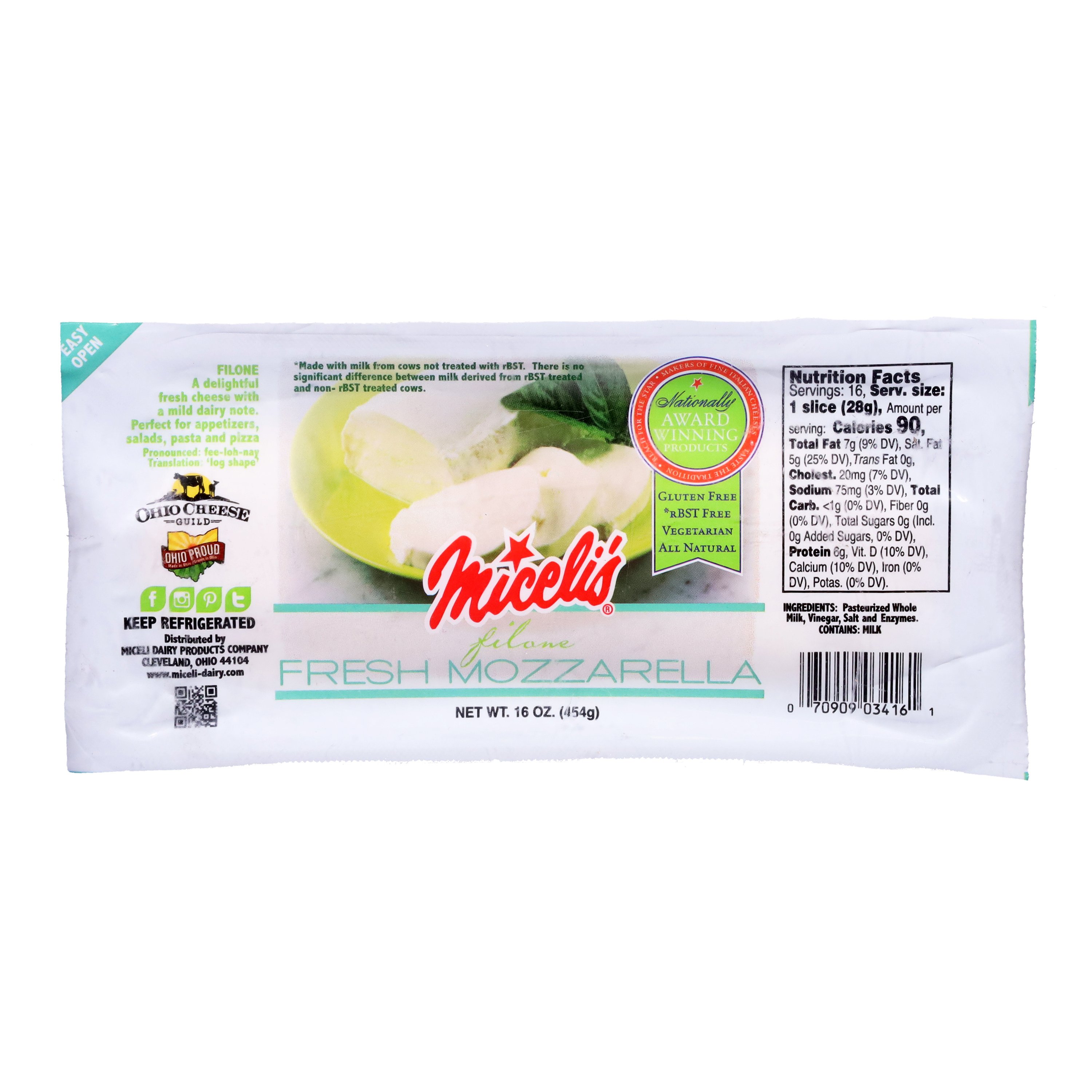 Miceli's Fresh Mozzarella Cheese Filone - Shop Cheese at H-E-B