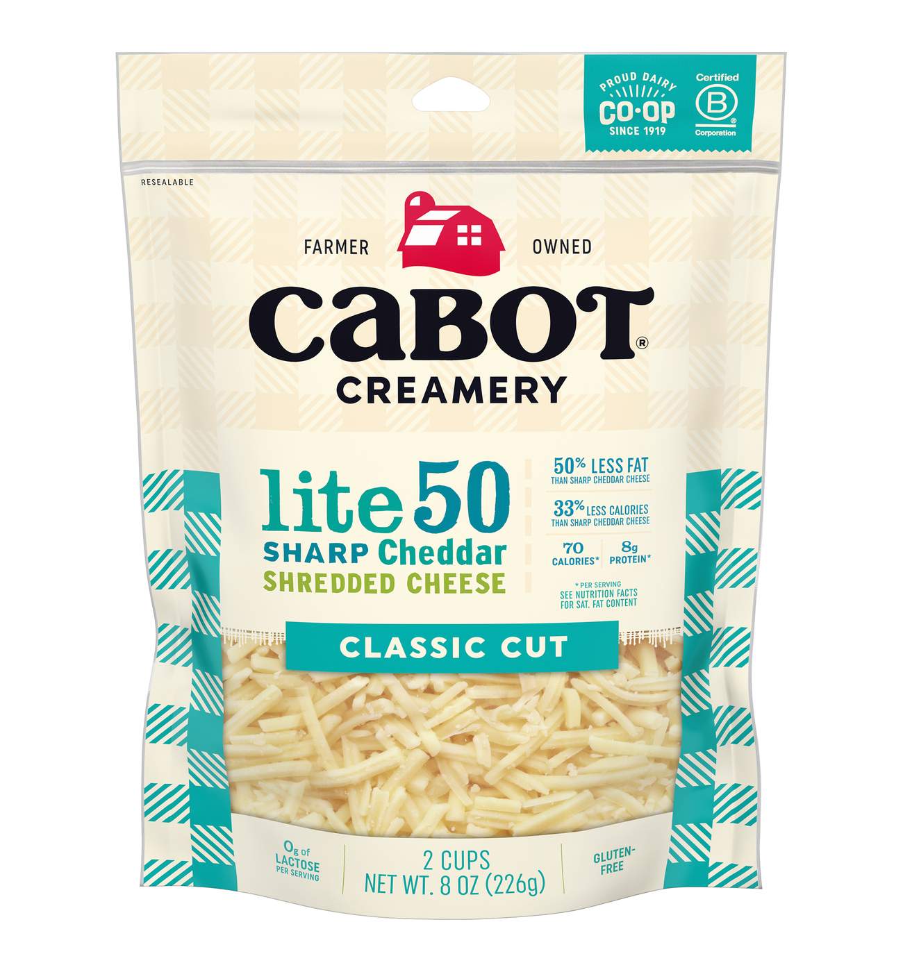 CABOT Light 50% Sharp Cheddar Shredded Cheese - Shop Cheese at H-E-B