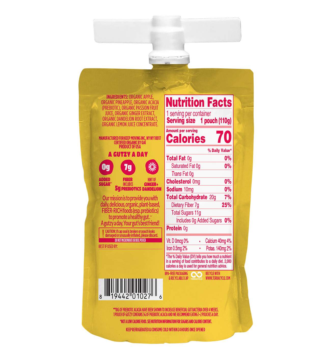 Gutzy Organic Prebiotic Snack - Apple Pineapple & Passion Fruit - Shop ...