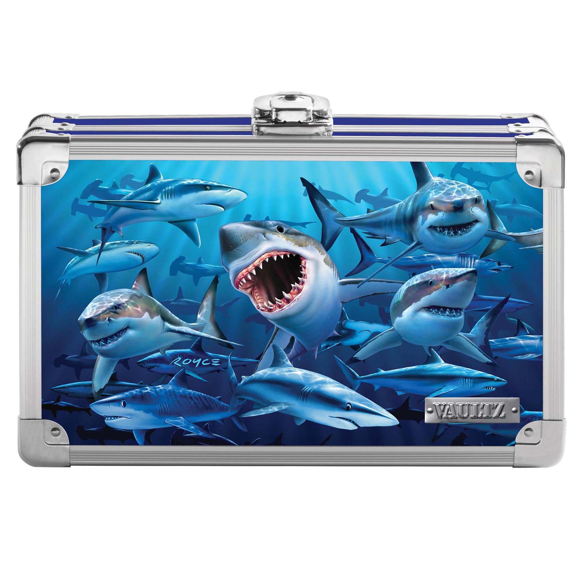 Vaultz 3D Locking Pencil Box - Sharks - Shop Pencil cases at H-E-B